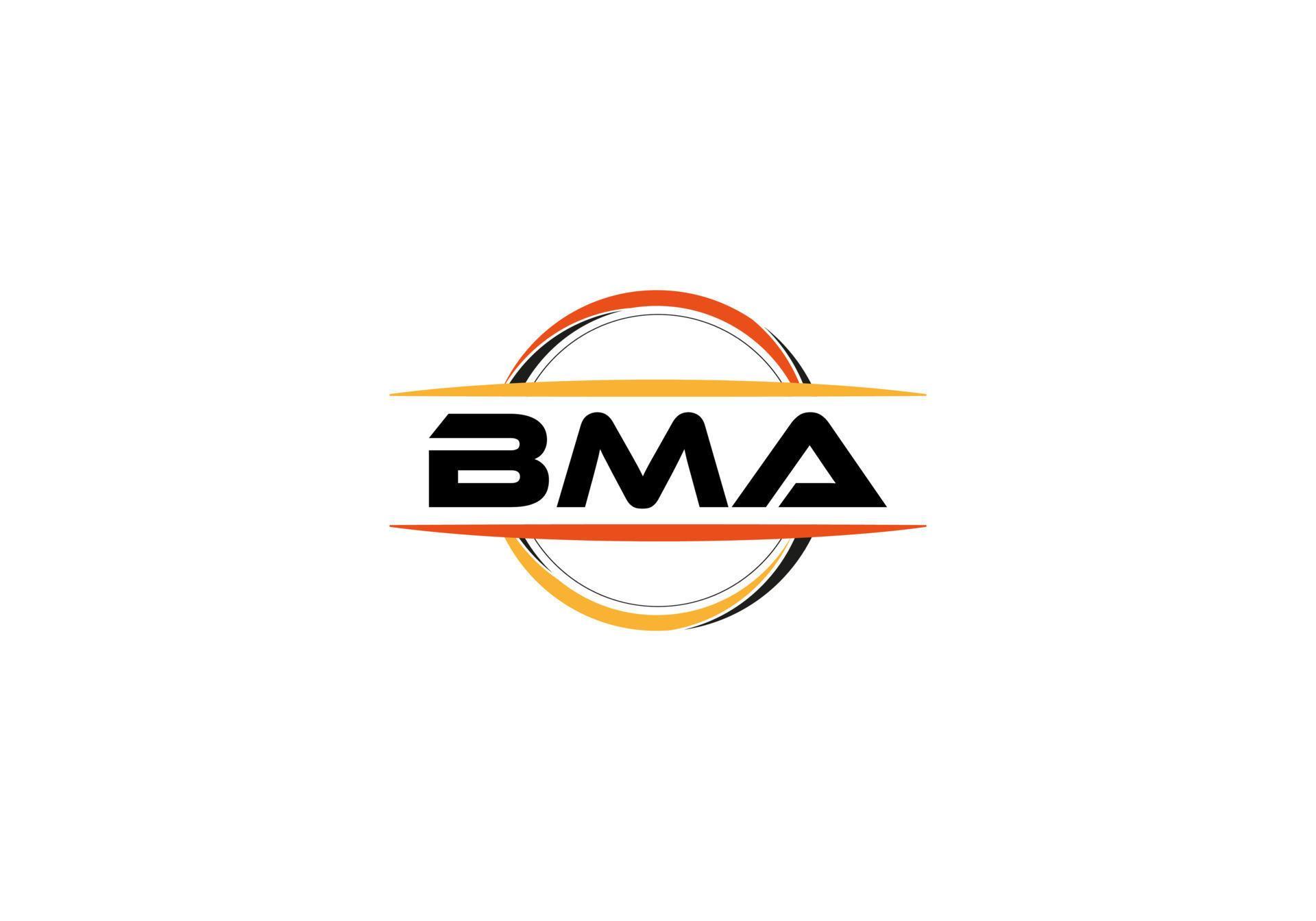 BMA letter royalty ellipse shape logo. BMA brush art logo. BMA logo for a company, business, and ...