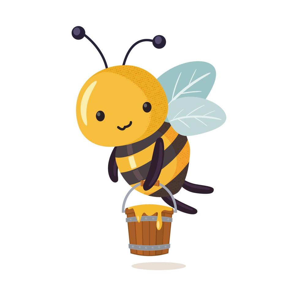 Cartoon Bee Cute Character In Flat Style Vector Illustration 20853578 Vector Art At Vecteezy
