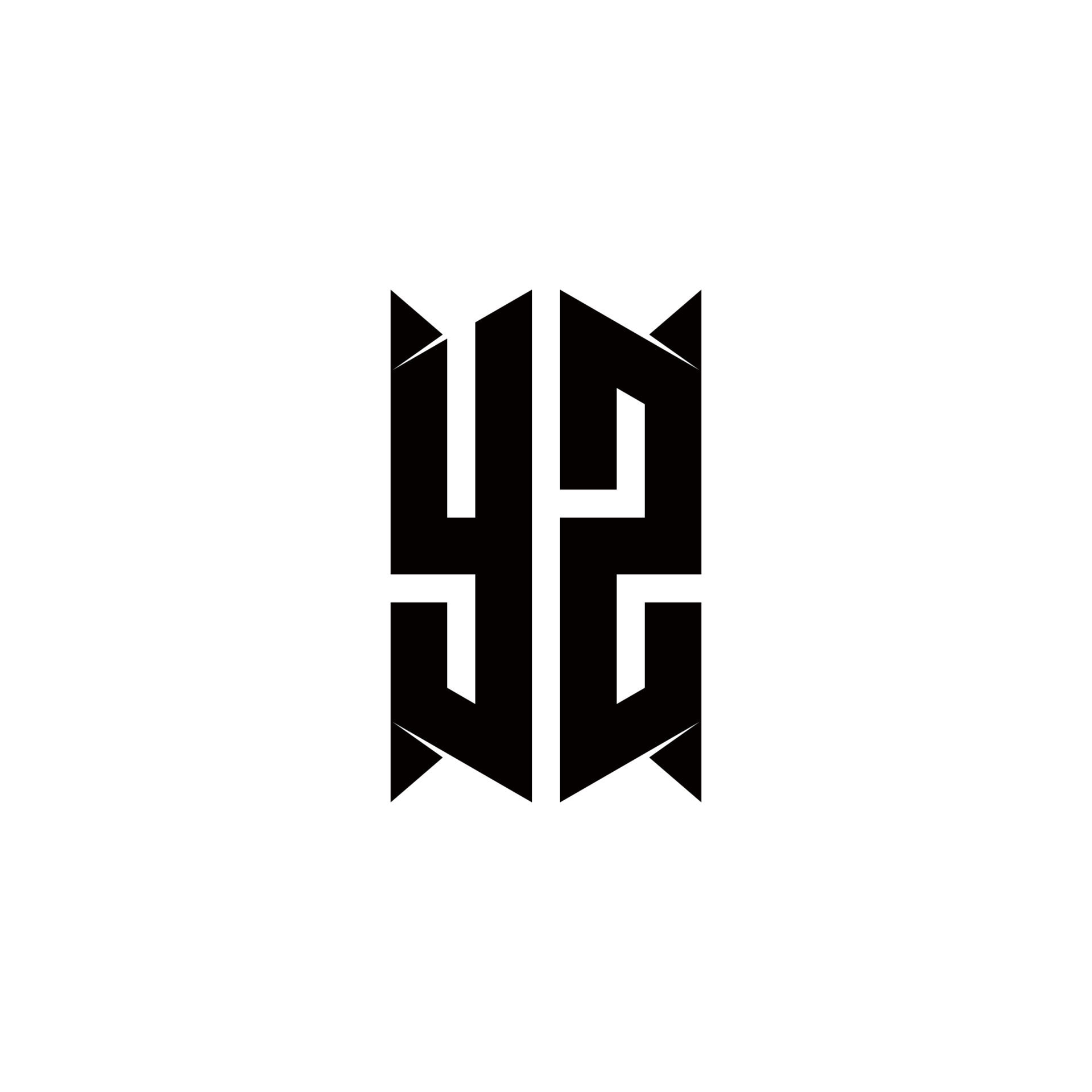 yz logo monograma con proteger forma diseños modelo 20854435 Vector en Vecteezy