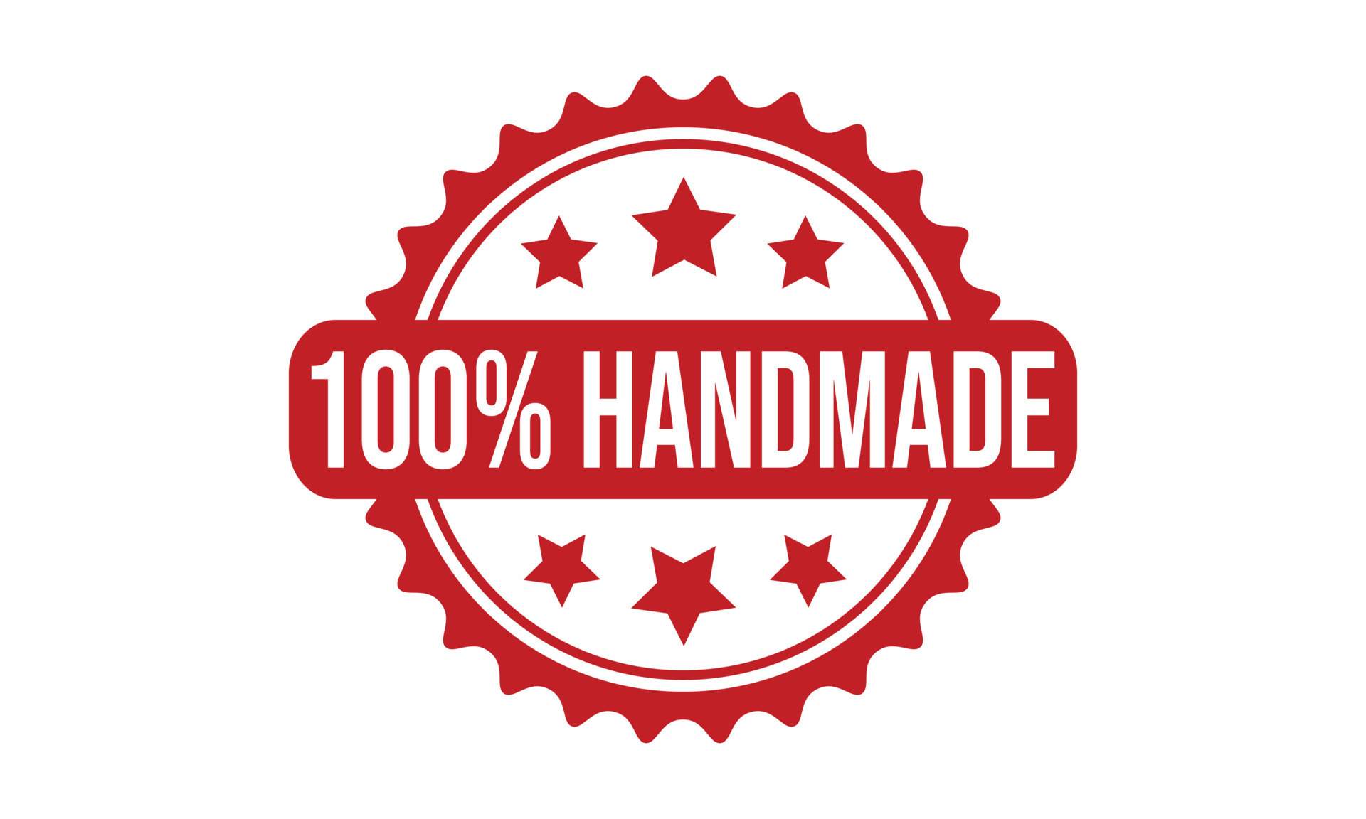 100 Percent Handmade Rubber Stamp 20859981 Vector Art at Vecteezy