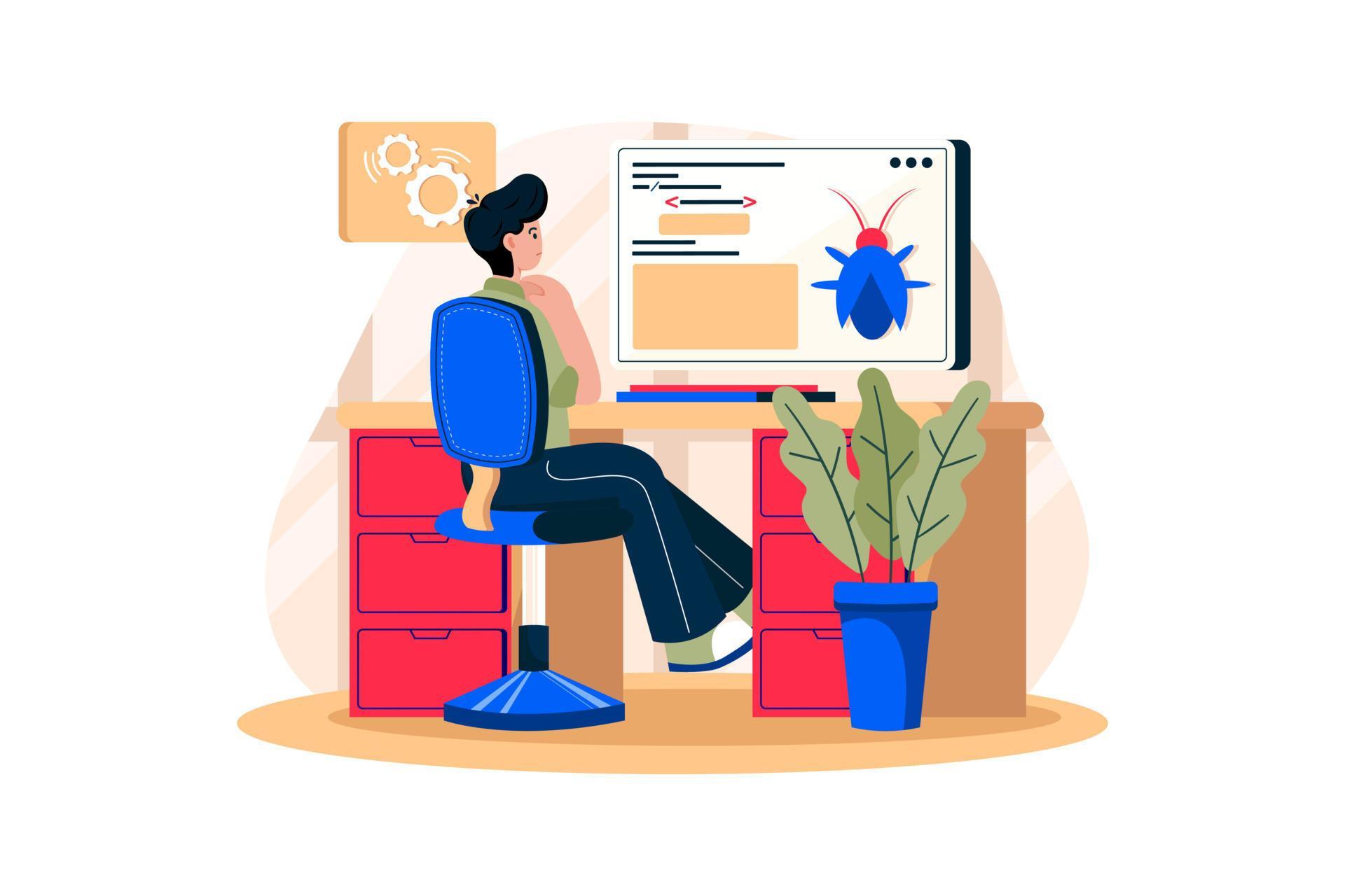 Software Testing Illustration concept on white background 20862871 ...