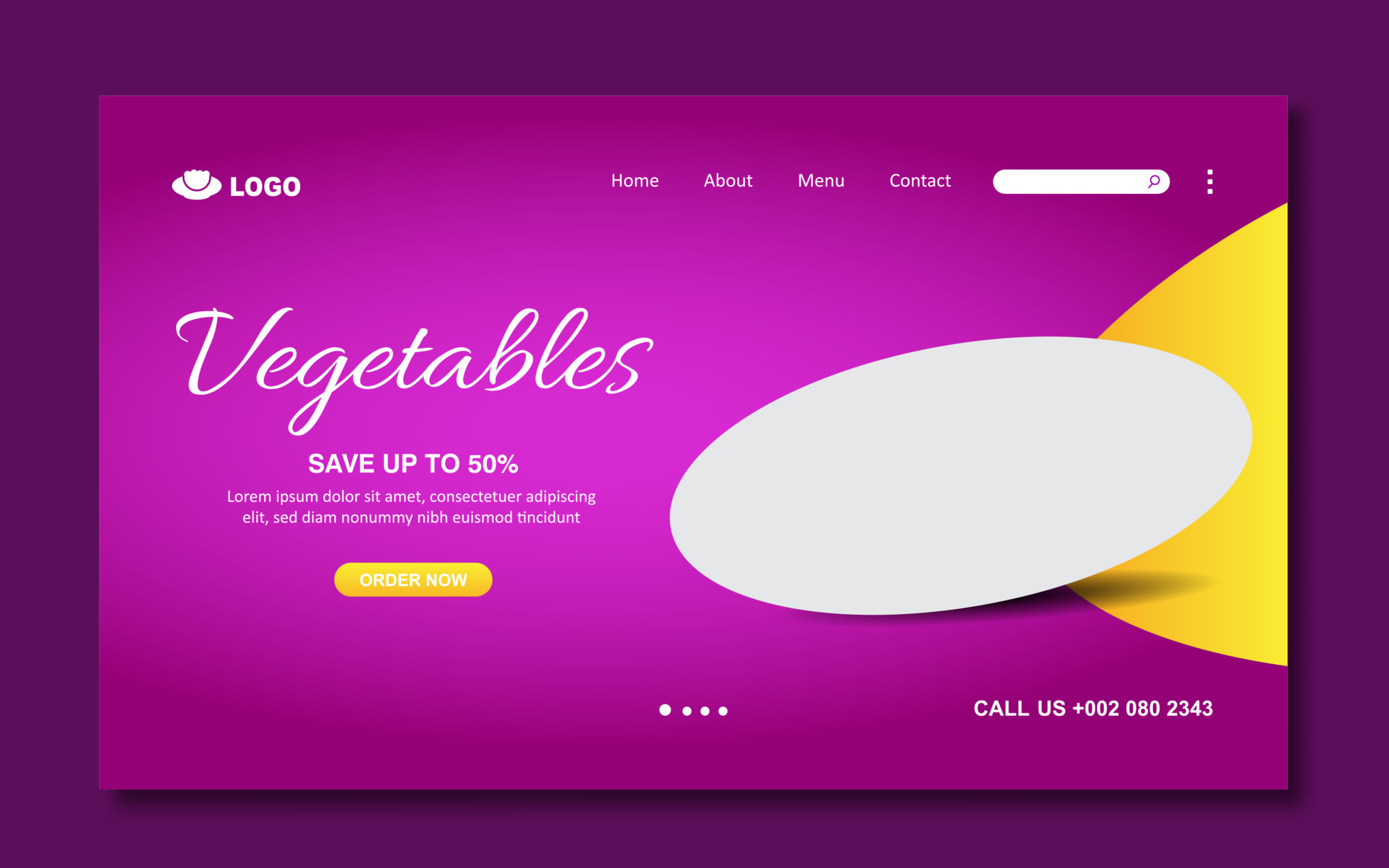 Fresh And Healthy Food Landing Page Template 20866130 Vector Art at ...