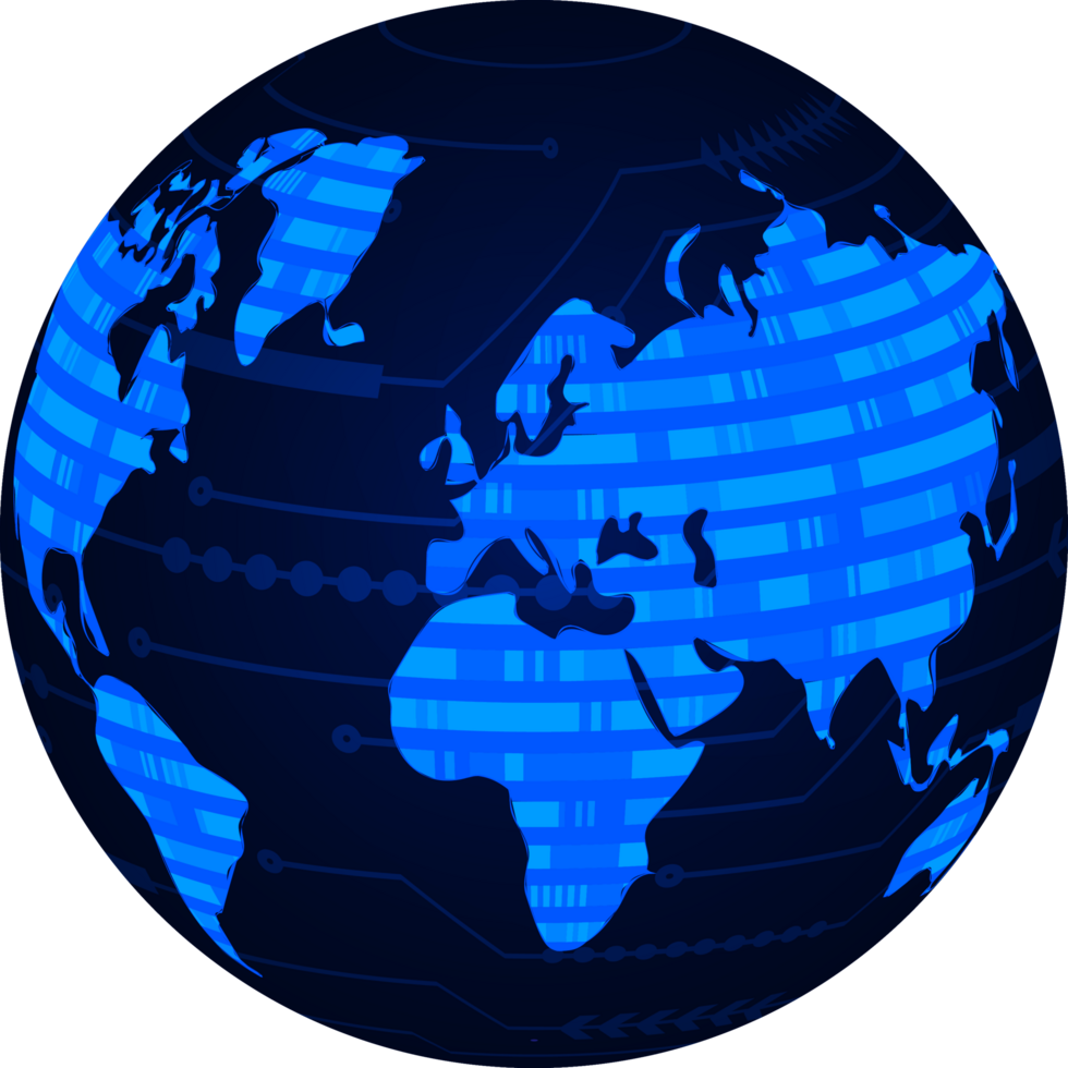 Modern Technology World Map Globe Pack 20868848 Png