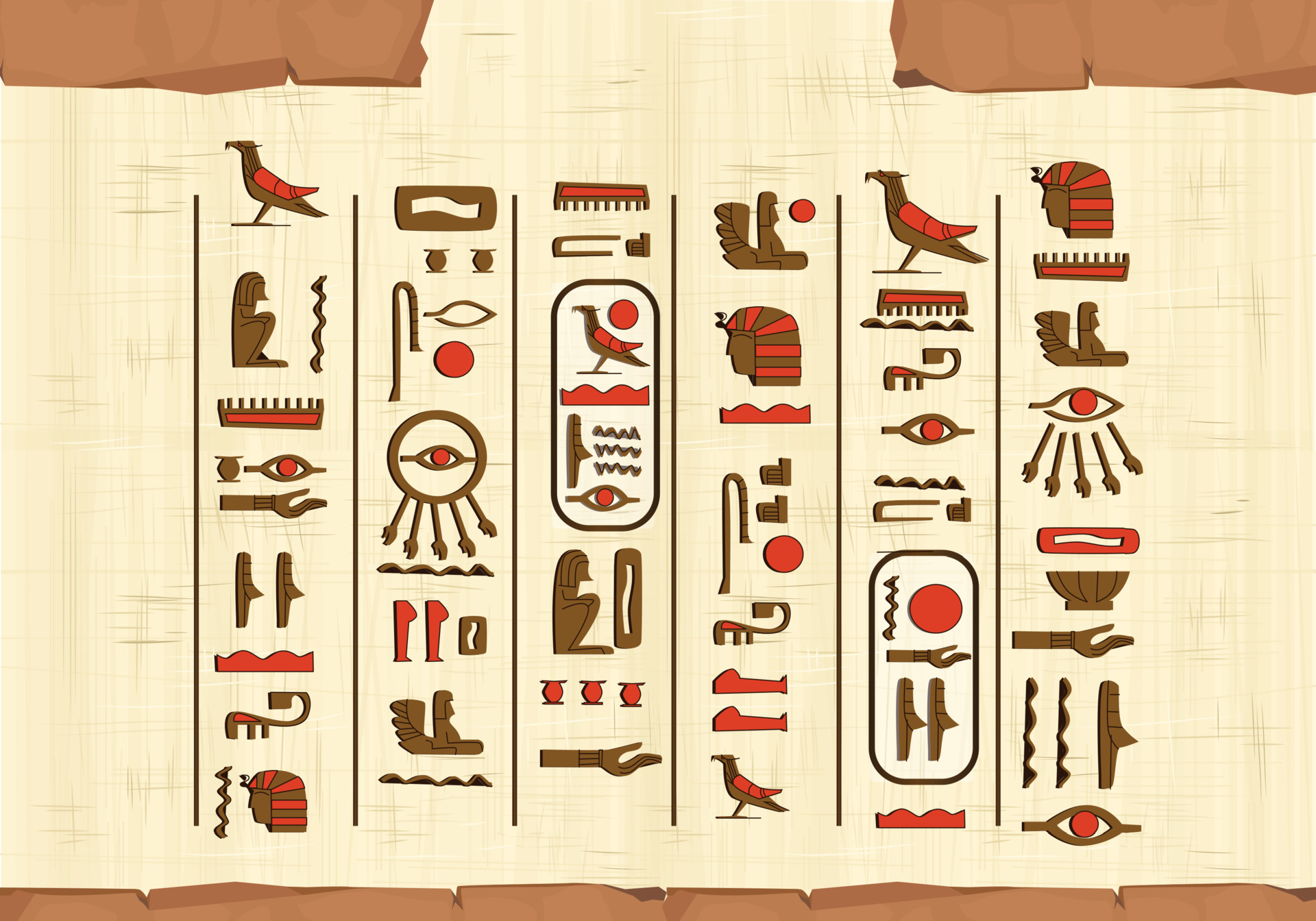 Ancient Egypt Papyrus Frame Border Cartoon Vector 20869173 Vector Art