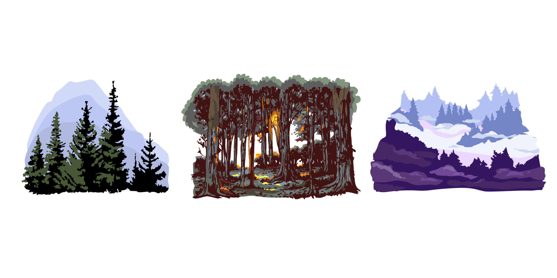 Forest vector set collection graphic clipart design 20872477 Vector Art ...