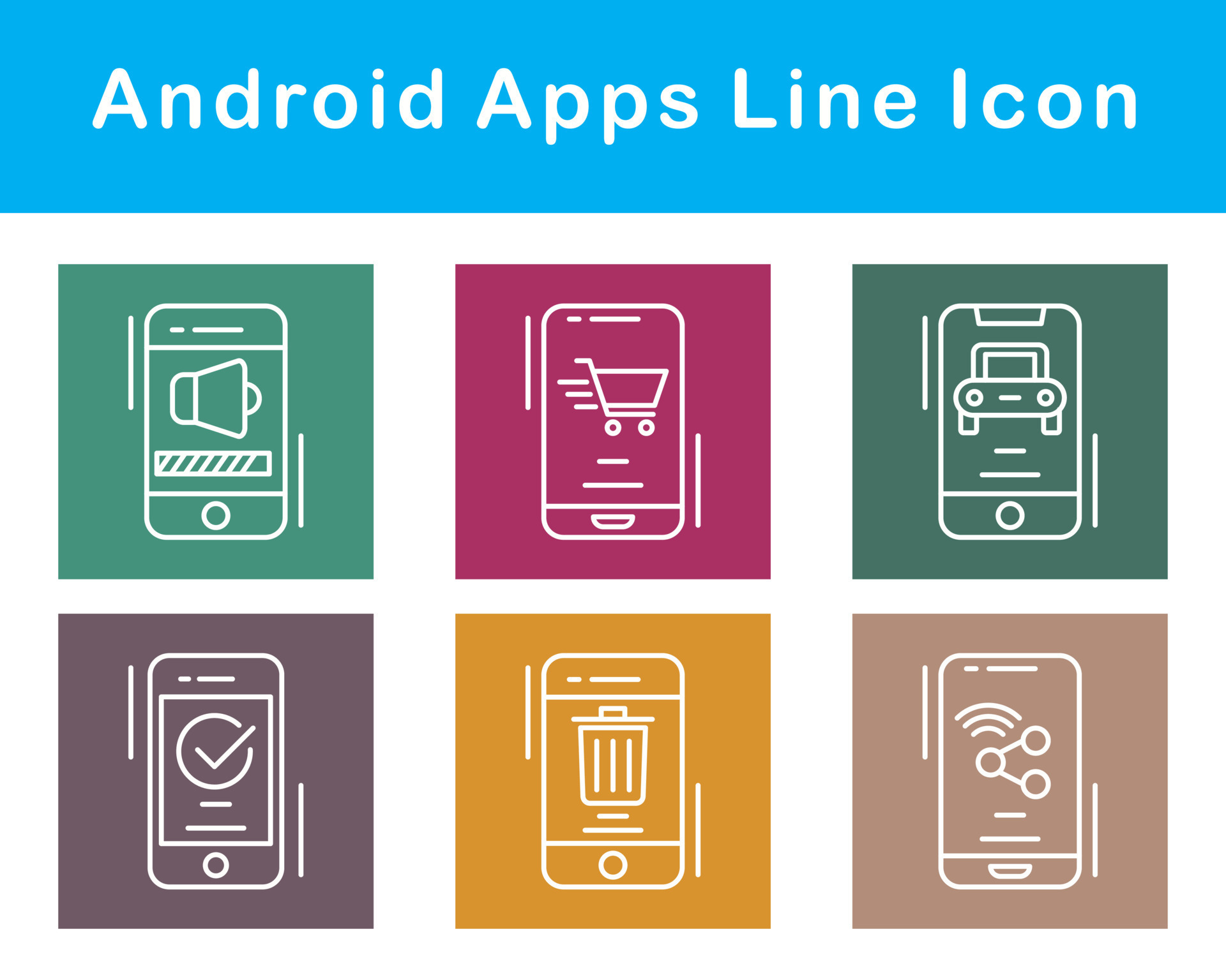 Android Apps Vector Icon Set 20873277 Vector Art At Vecteezy