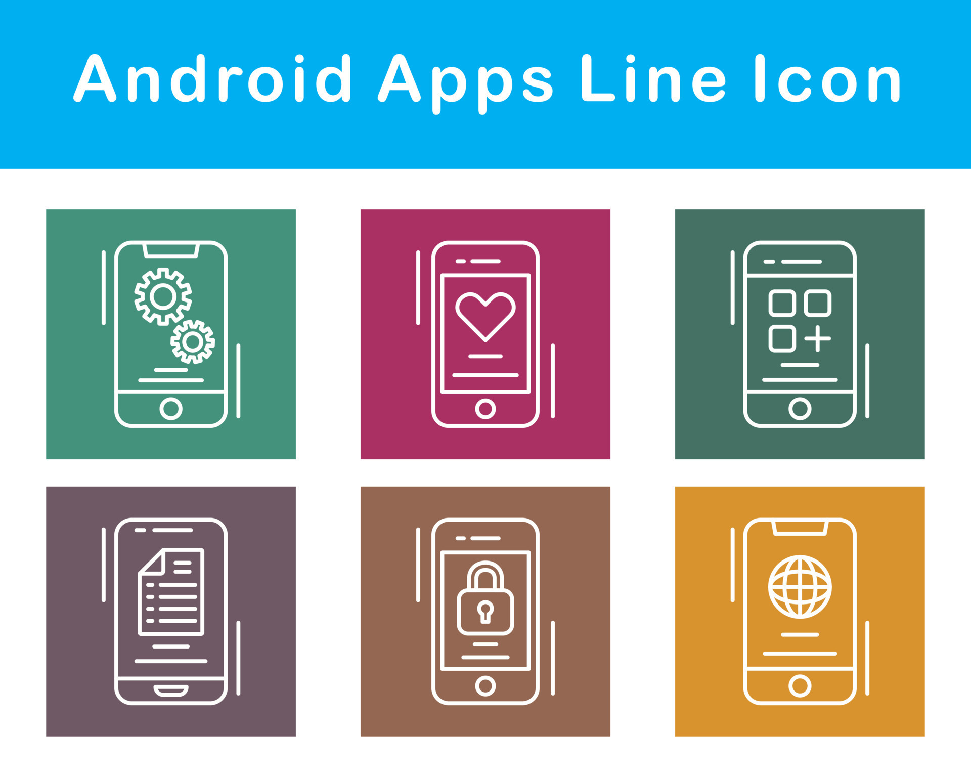 Android Apps Vector Icon Set 20873278 Vector Art at Vecteezy