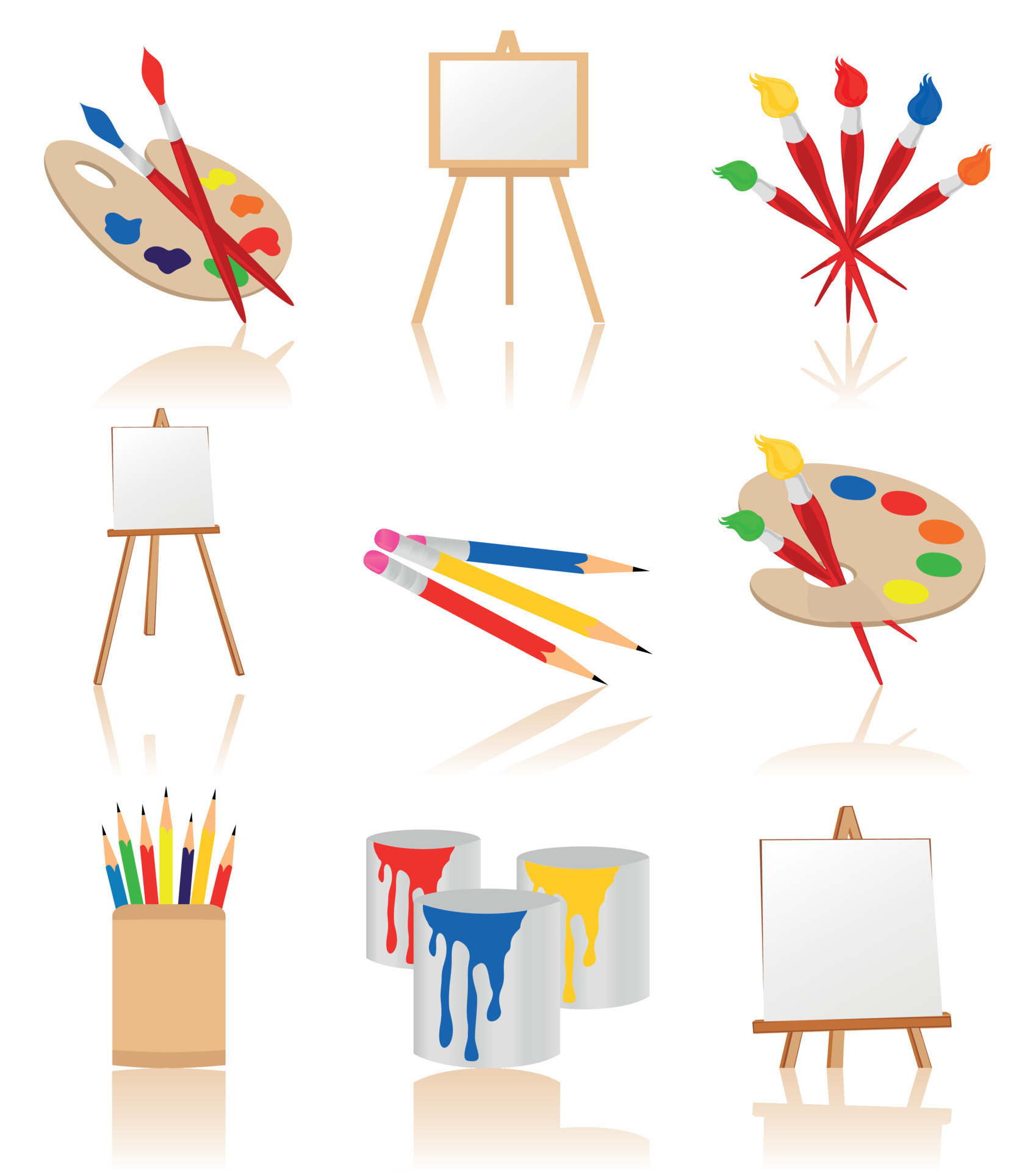 Set of icons for the artist. A vector illustration 20880535 Vector Art ...