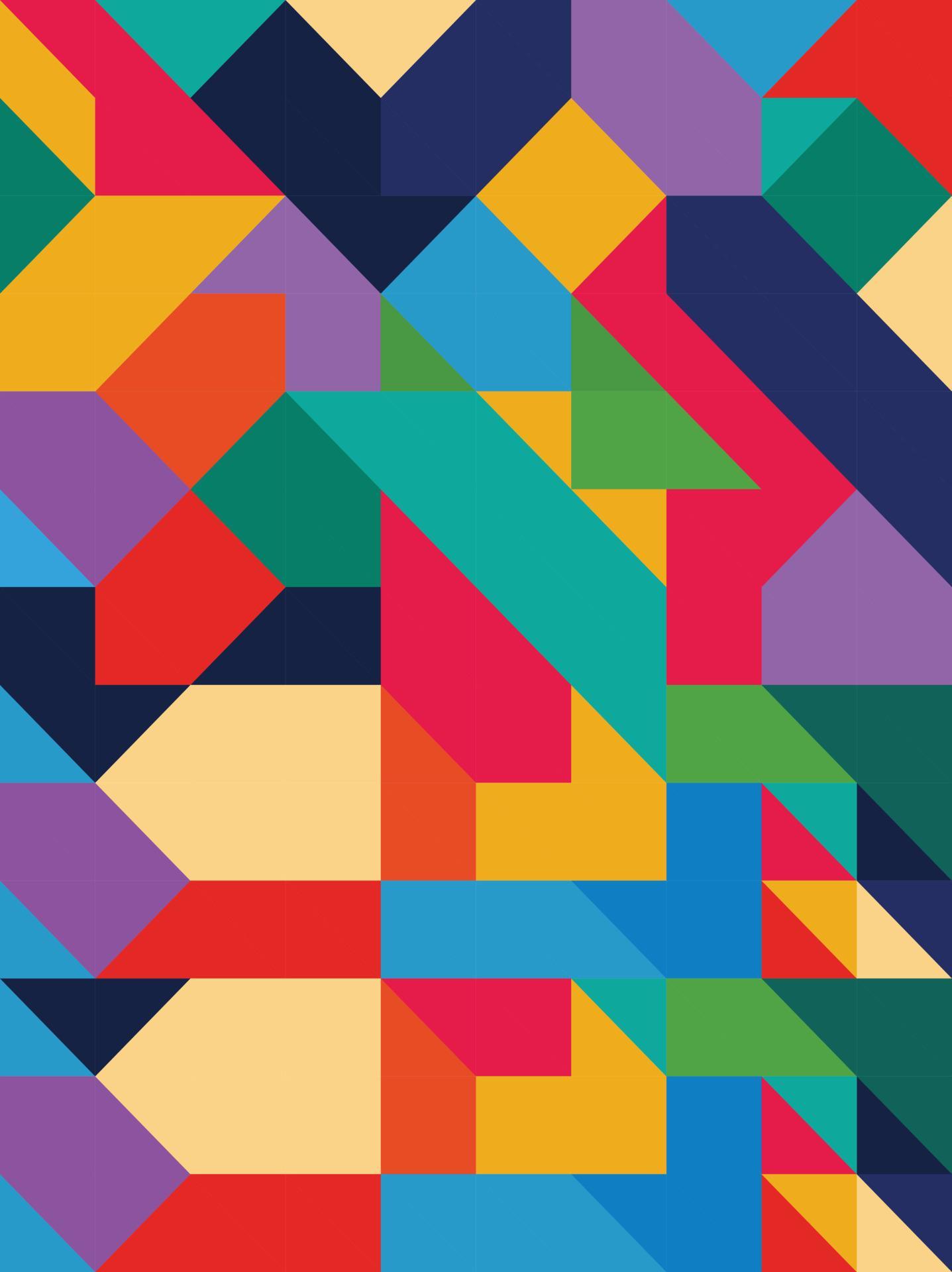 Seamless Pattern With Colorful Geometric Shapes Abstract Backgrounds Vector Illustration