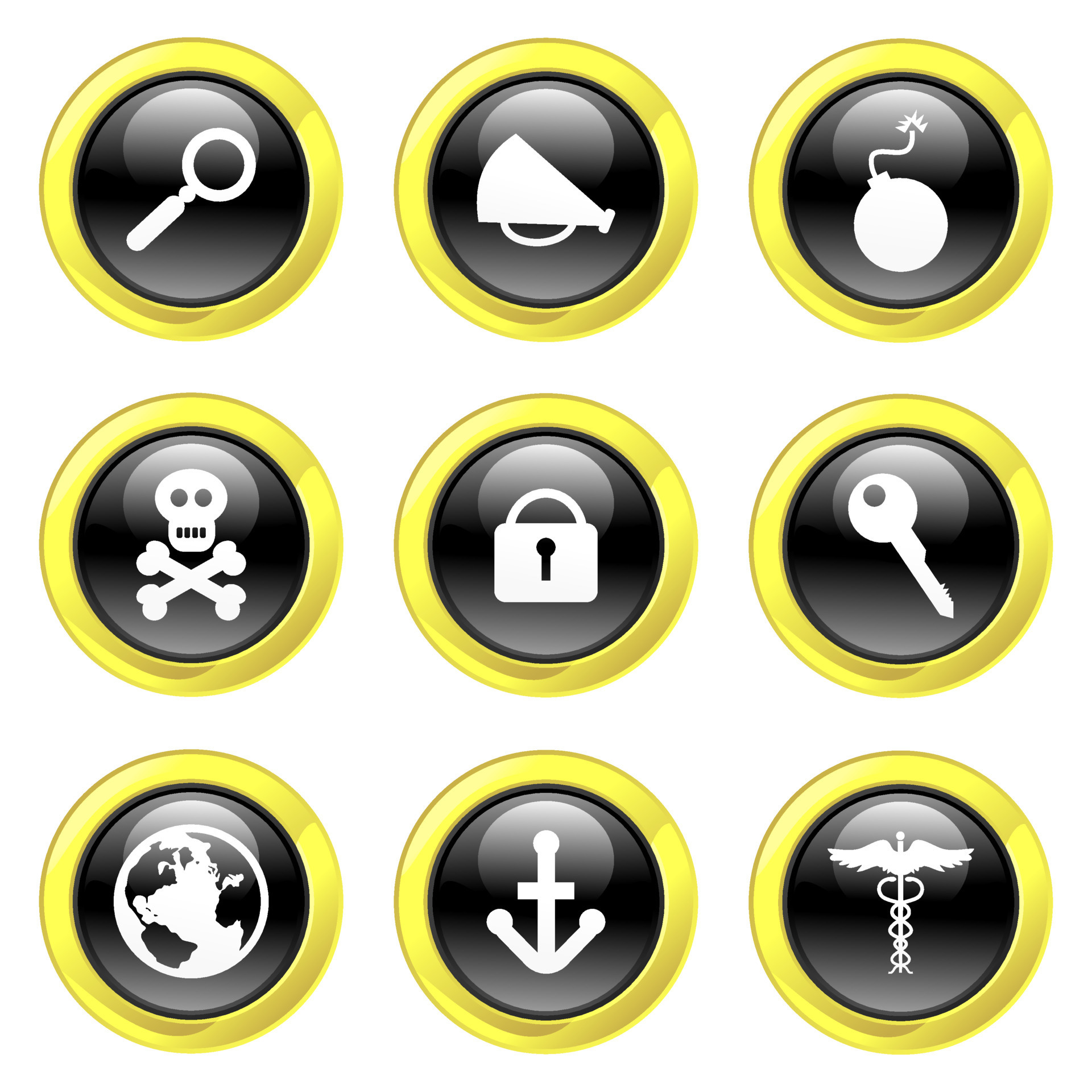 Black And Gold Glassy Object Buttons 20898601 Vector Art At Vecteezy