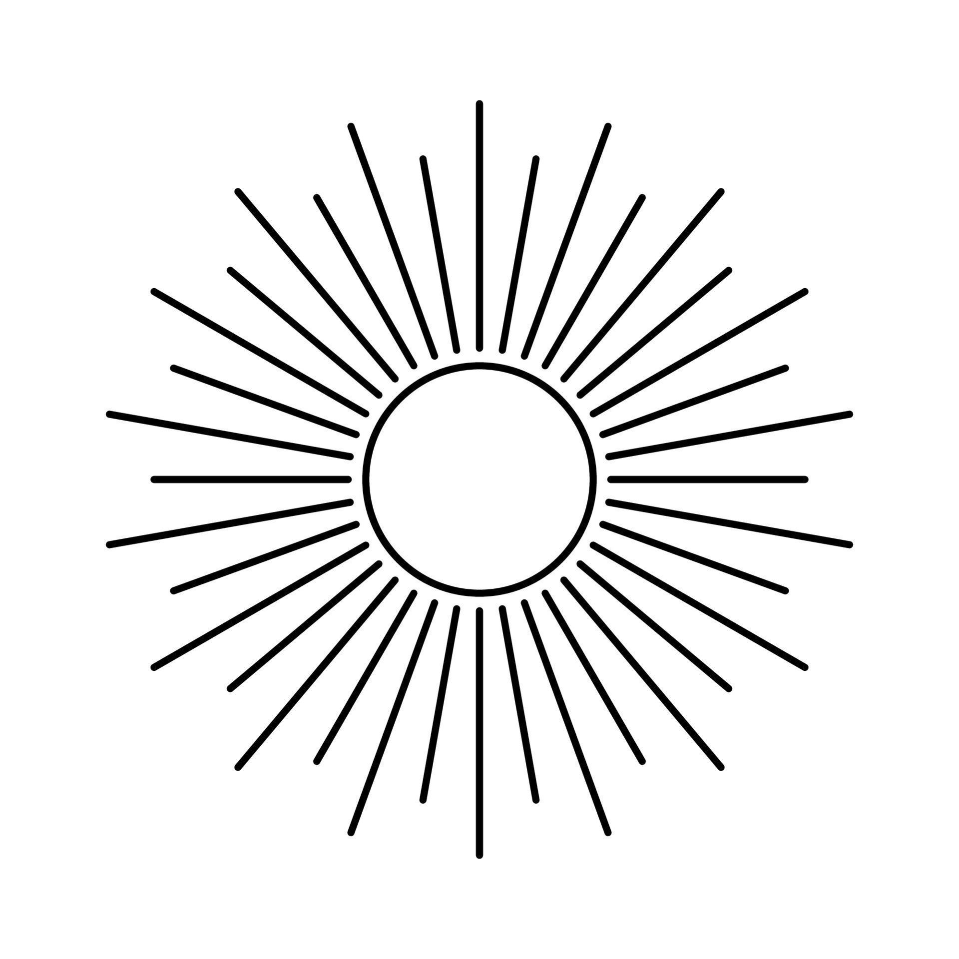 Outline sun and rays vector illustration. Isolated shining sun linear ... Outline sun and rays vector illustration. Isolated shining sun linear ...