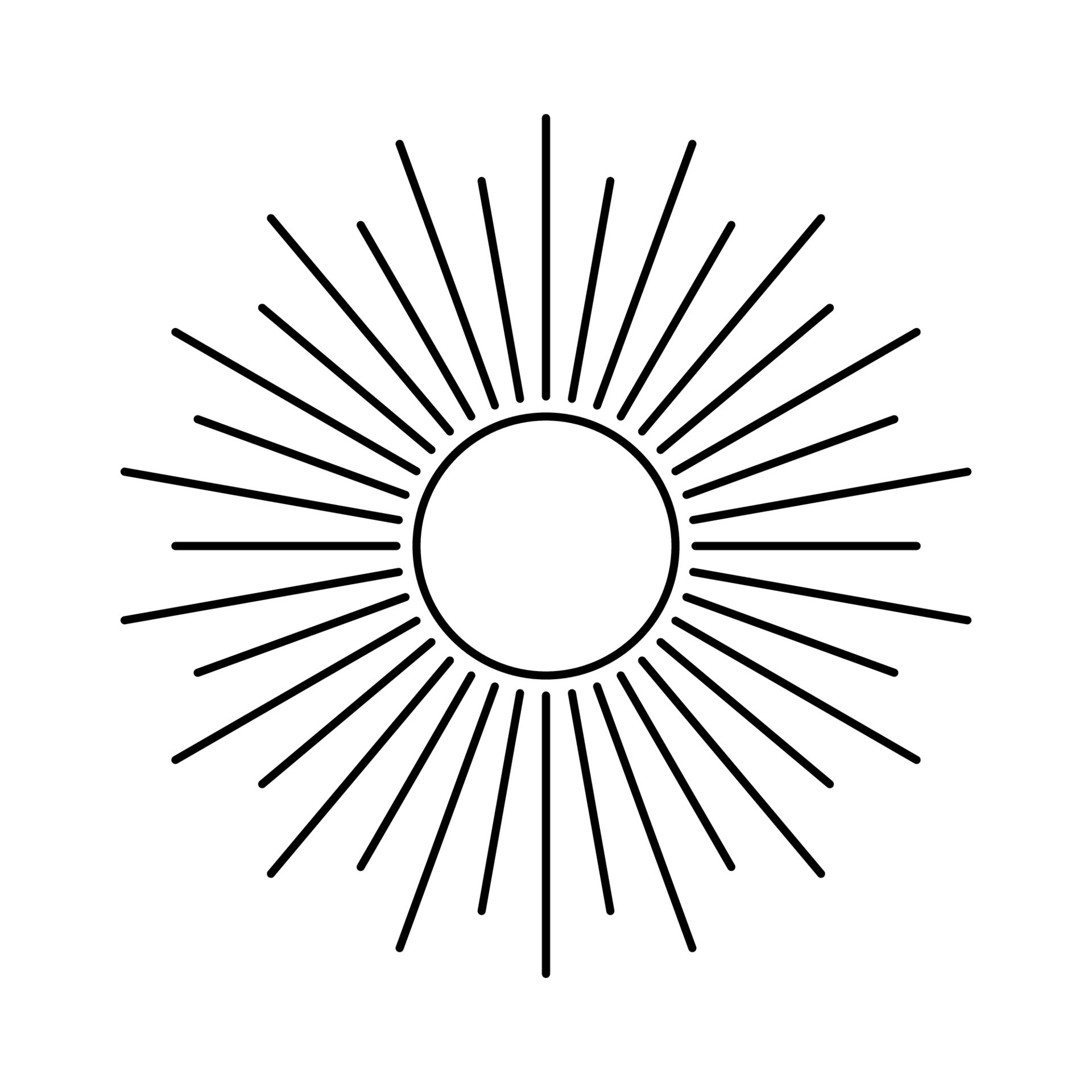 Outline sun and rays vector illustration. Isolated shining sun linear ... Outline sun and rays vector illustration. Isolated shining sun linear ...