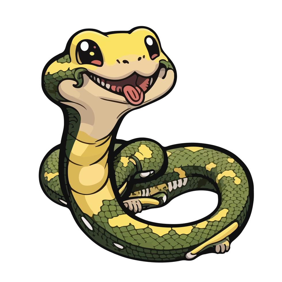 cute anaconda cartoon style 20901582 Vector Art at Vecteezy