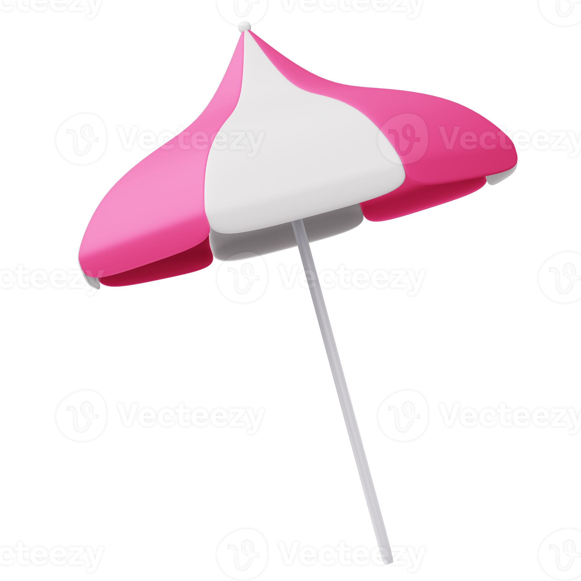 Summer Elements Colorful Beach Umbrella 3d Rendering 20905430 Png
