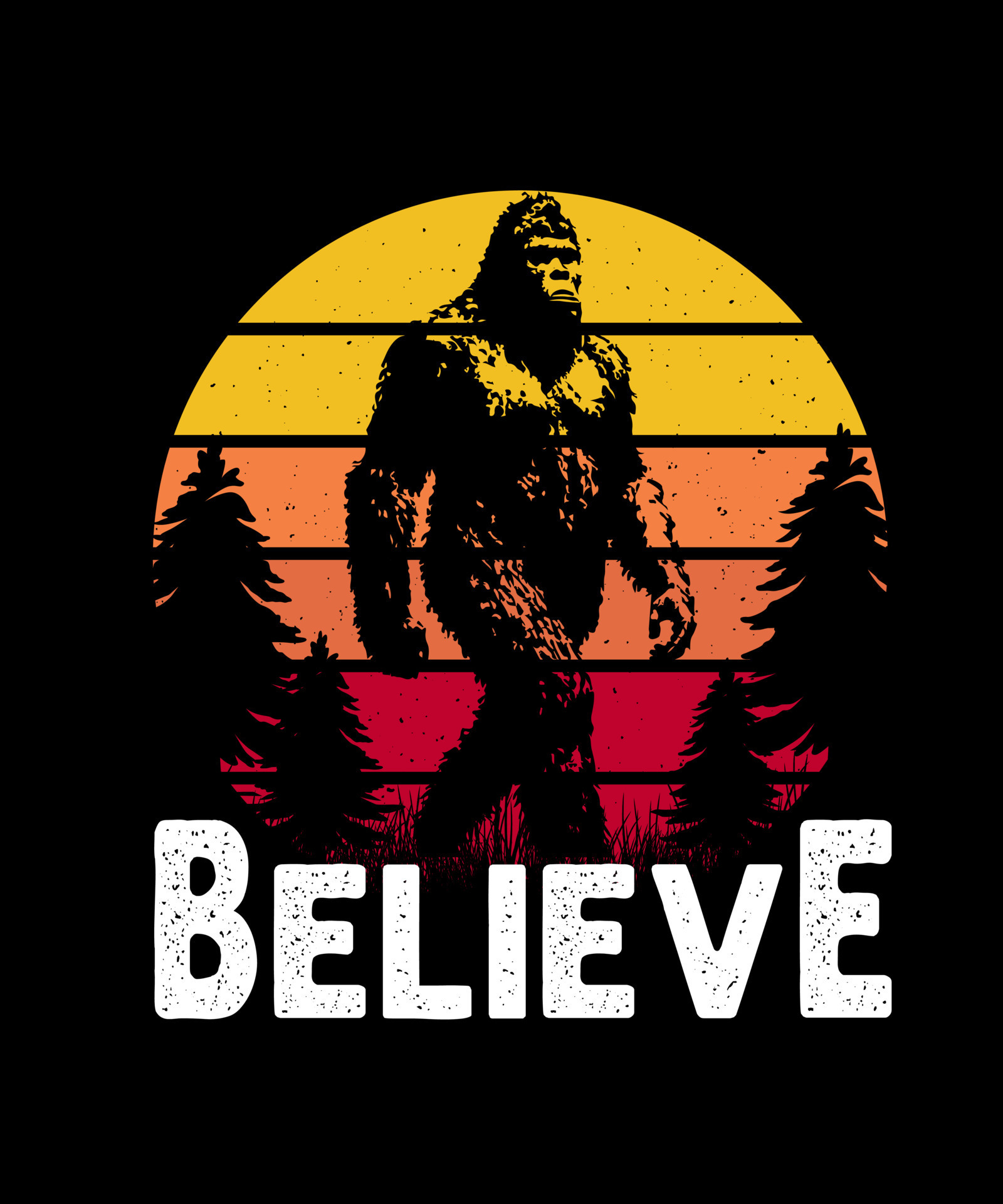 Believe bigfoot illustration design 20907515 Vector Art at Vecteezy