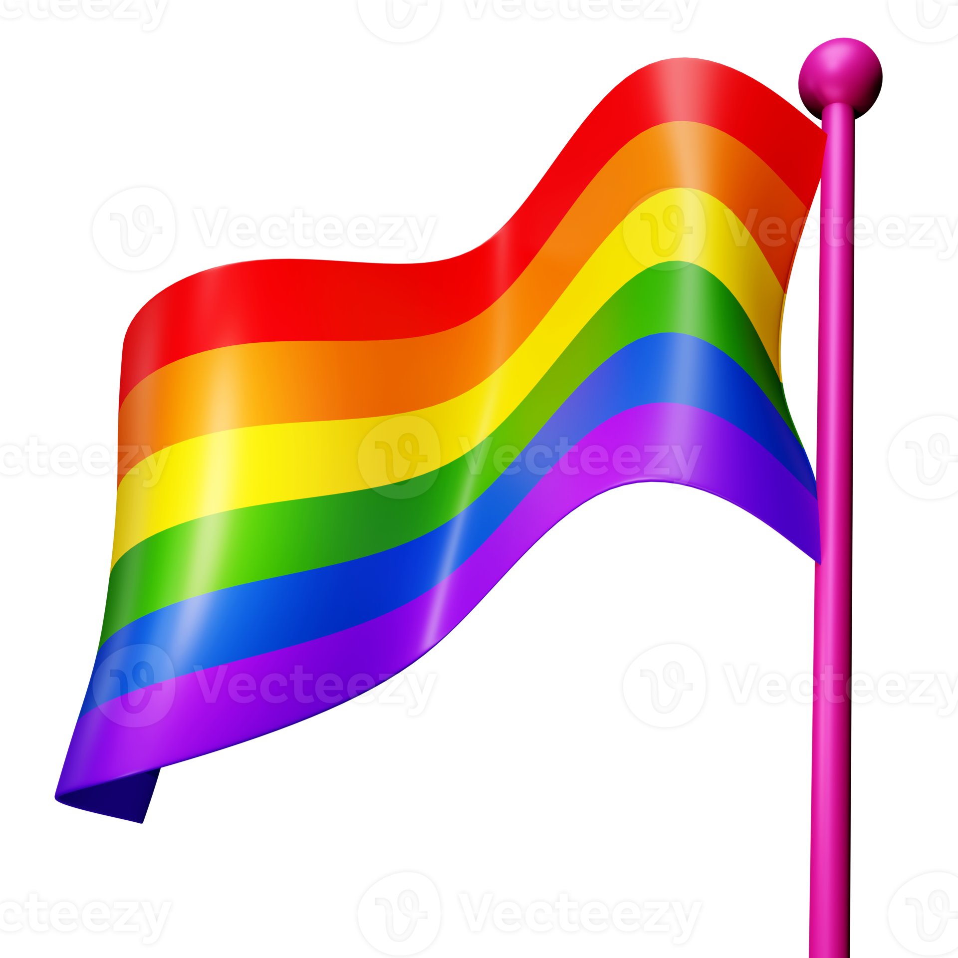 3d Colourful Lgbt Rainbow Pride Flag Illustration 20913907 Png
