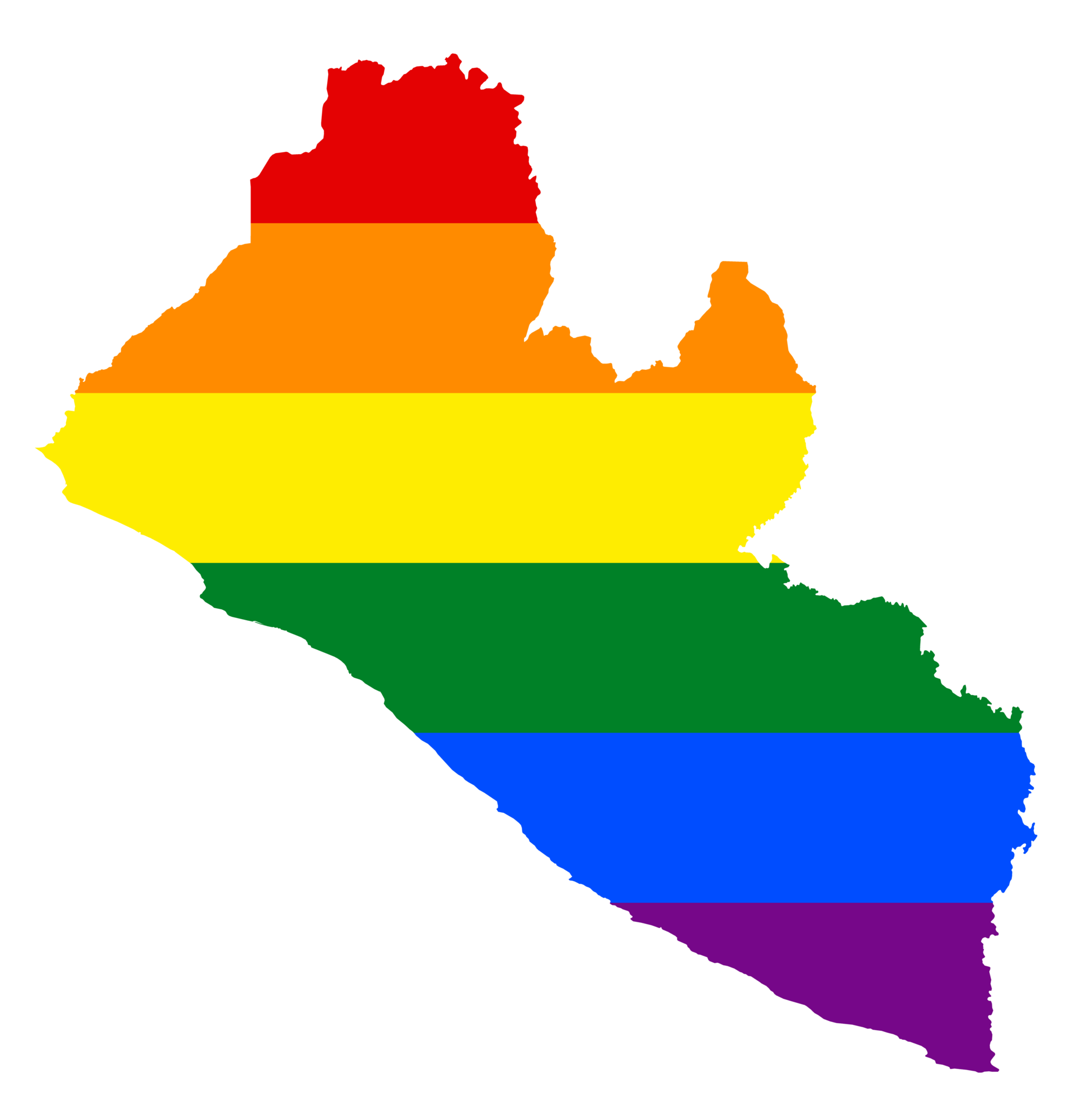Lgbt Flag Map Of The Liberia Png Rainbow Map Of The Liberia In Colors