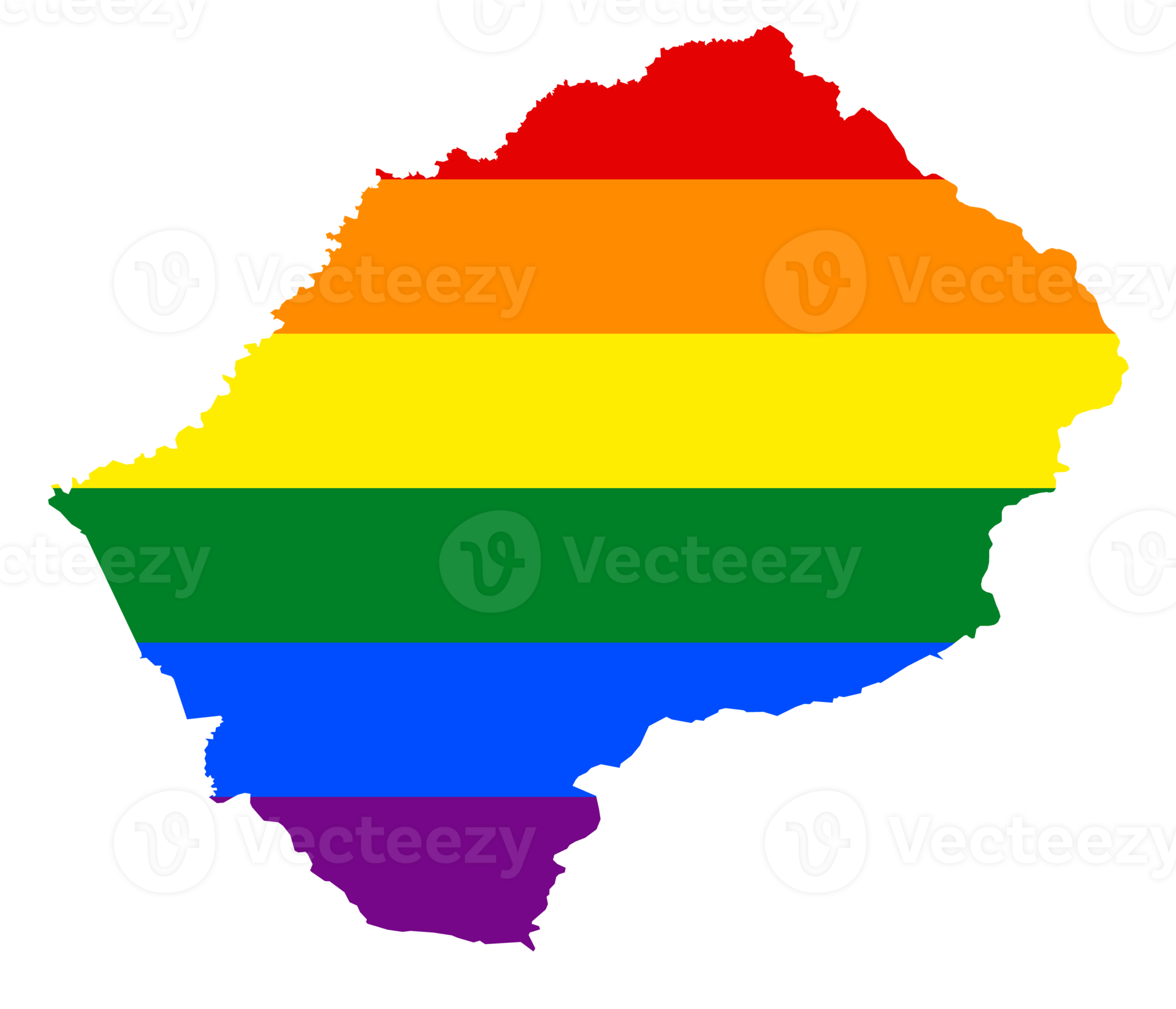 Lgbt Flag Map Of The Lesotho Png Rainbow Map Of The Lesotho In Colors