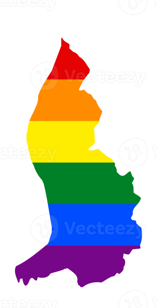 Lgbt Flag Map Of The Liechtenstein Png Rainbow Map Of The