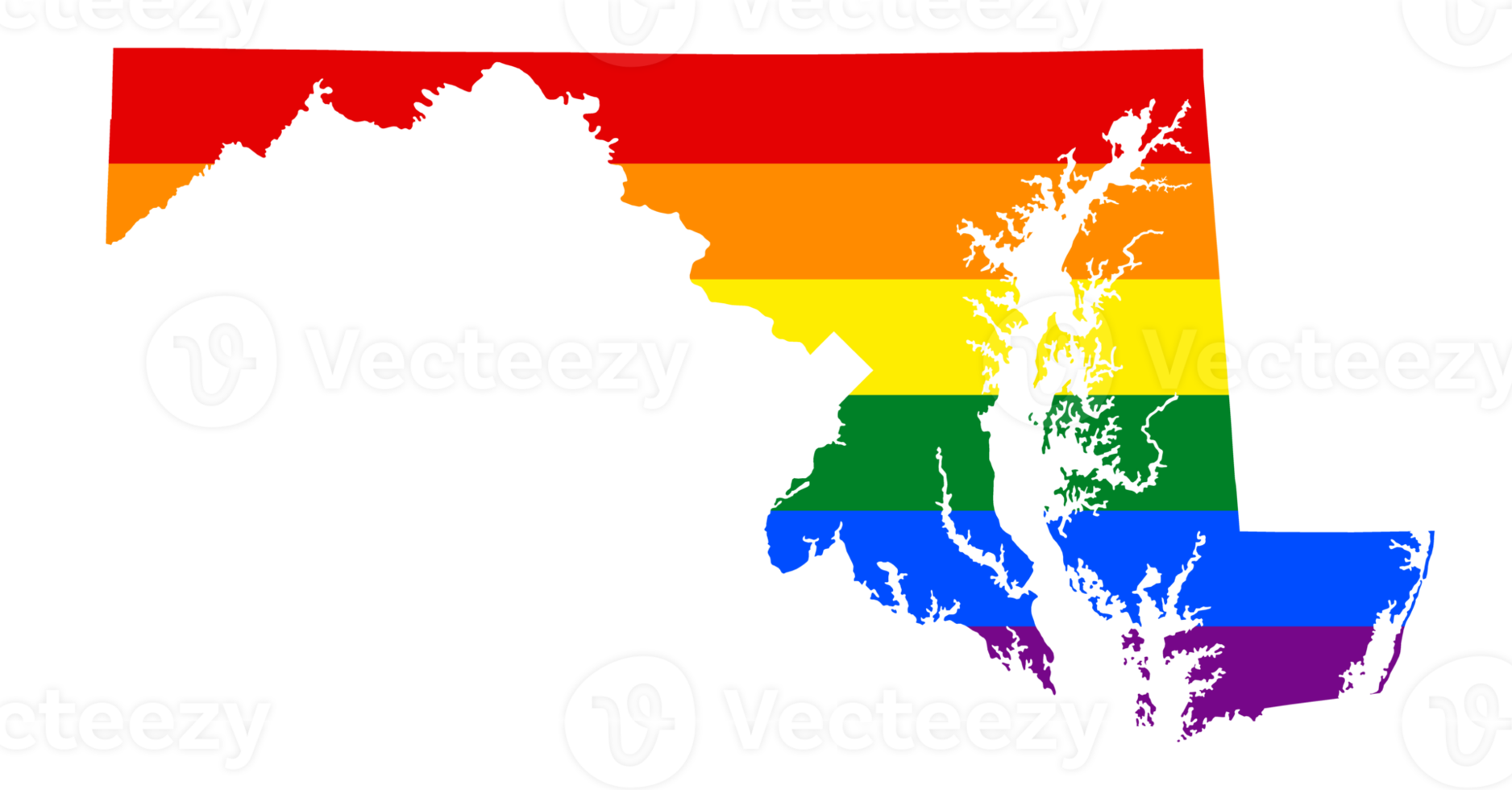 Free Lgbt Flag Map Of The Maryland Png Rainbow Map Of The Maryland In