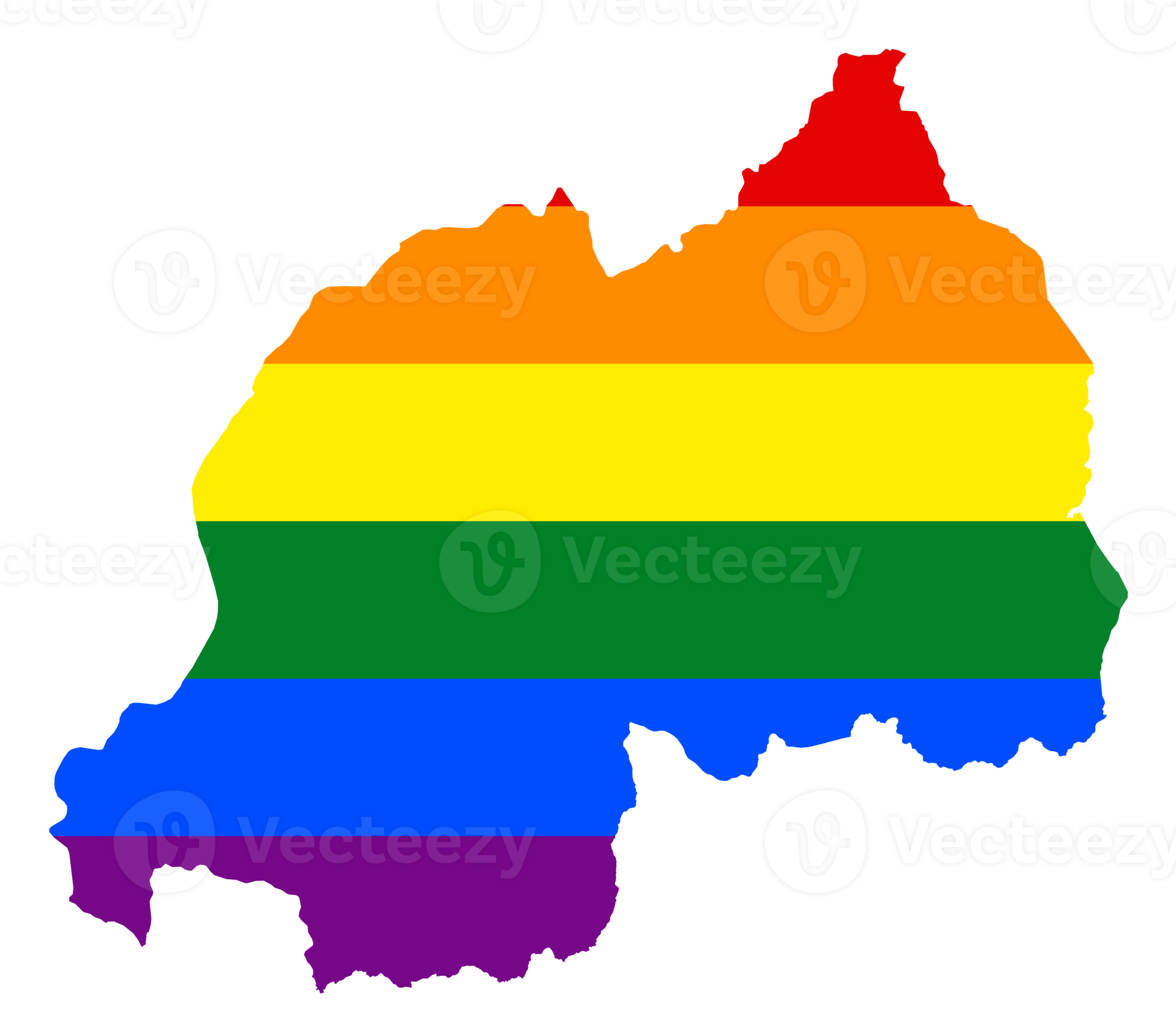 Lgbt Flag Map Of The Rwanda Png Rainbow Map Of The Rwanda In Colors Of