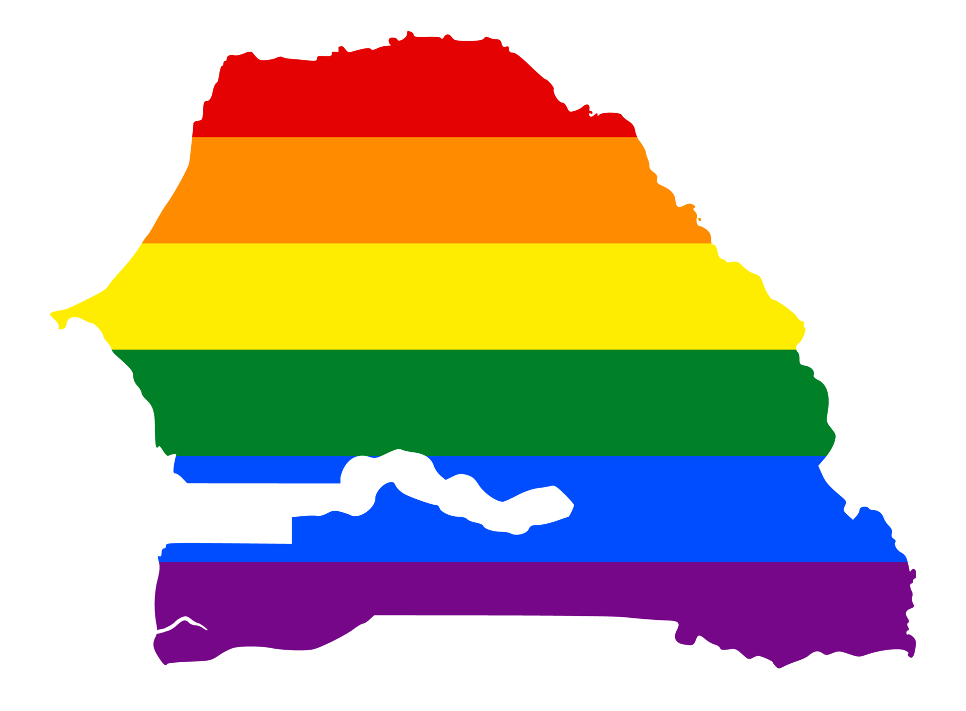 Lgbt Flag Map Of The Senegal Png Rainbow Map Of The Senegal In Colors