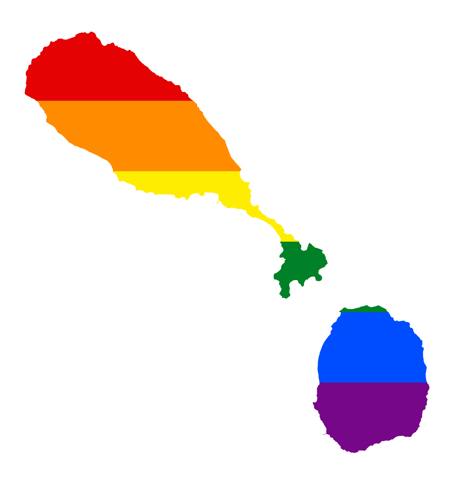 Lgbt Flag Map Of The Saint Kitts And Nevis Png Rainbow Map In Colors