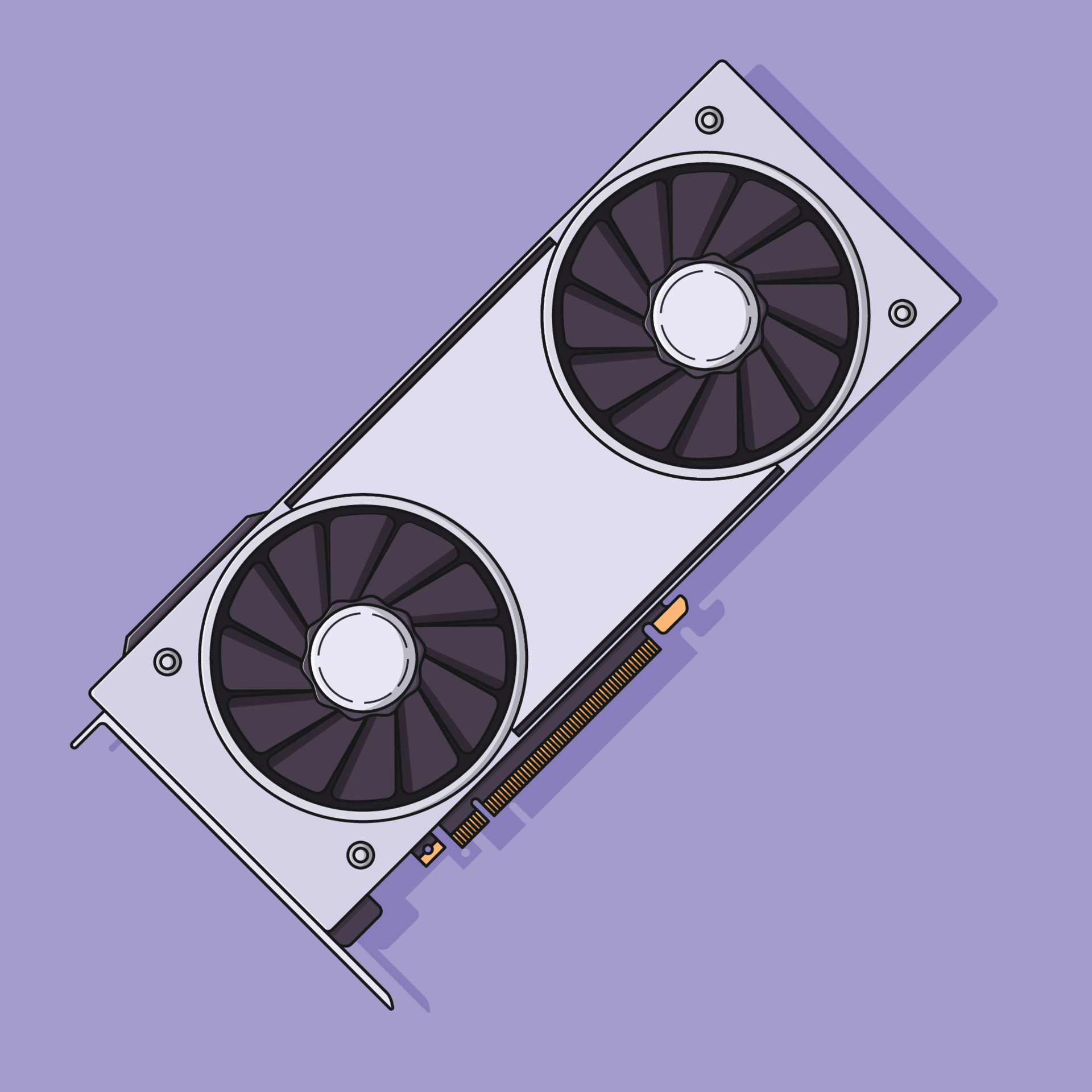 Vga Graphic Card Vector Icon Illustration With Outline For Design Element Clip Art Web