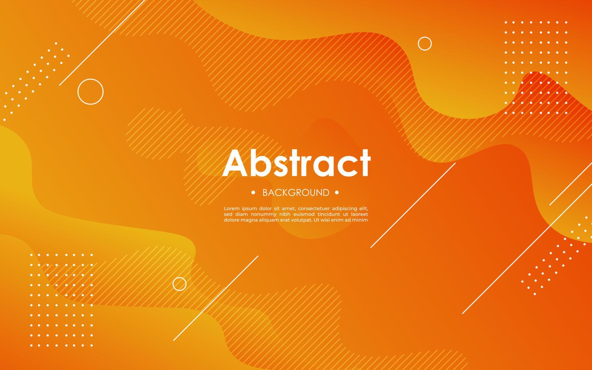 Abstract Orange Gradient Wavy Light Liquid Color With Geometric Shape Background Eps10 Vector
