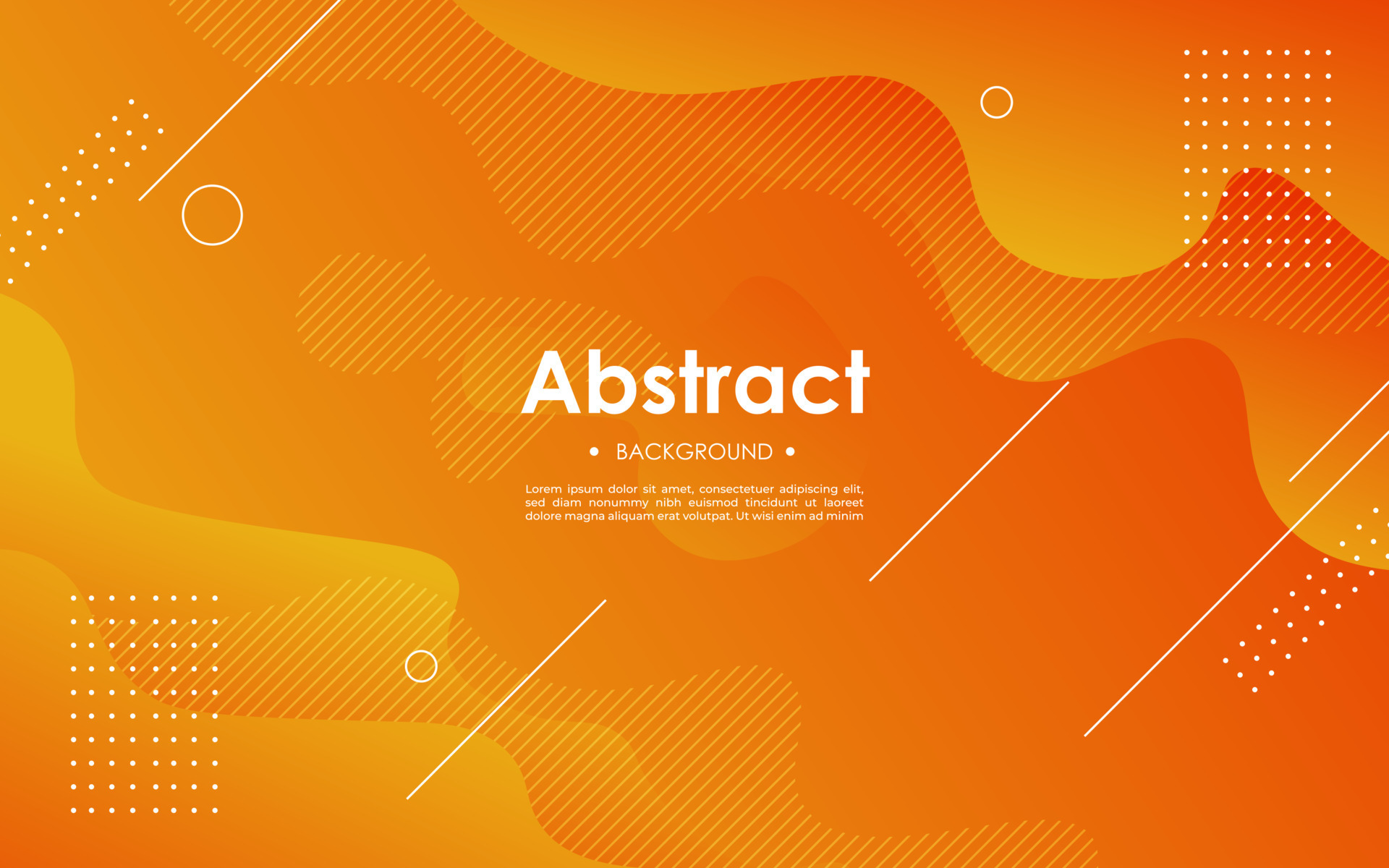 Abstract Orange Gradient Wavy Light Liquid Color With Geometric Shape Background Eps10 Vector