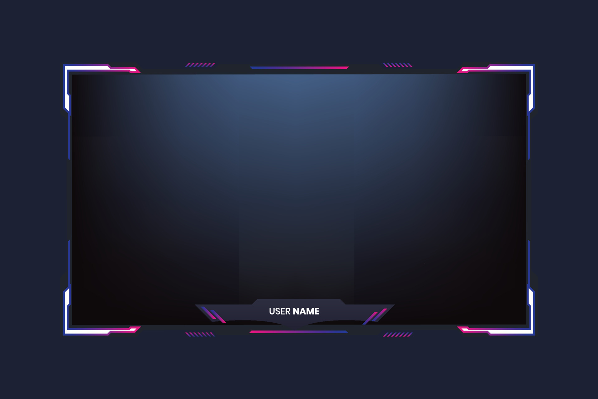 Futuristic Gaming Frame Border Design With Online And Offline Screens Modern Gaming Overlay