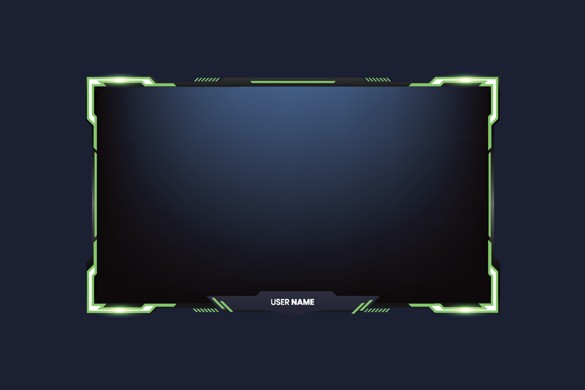 Live Streaming Screen Overlay Design Gaming Overlay Vector For Screen Panels Green Live Stream