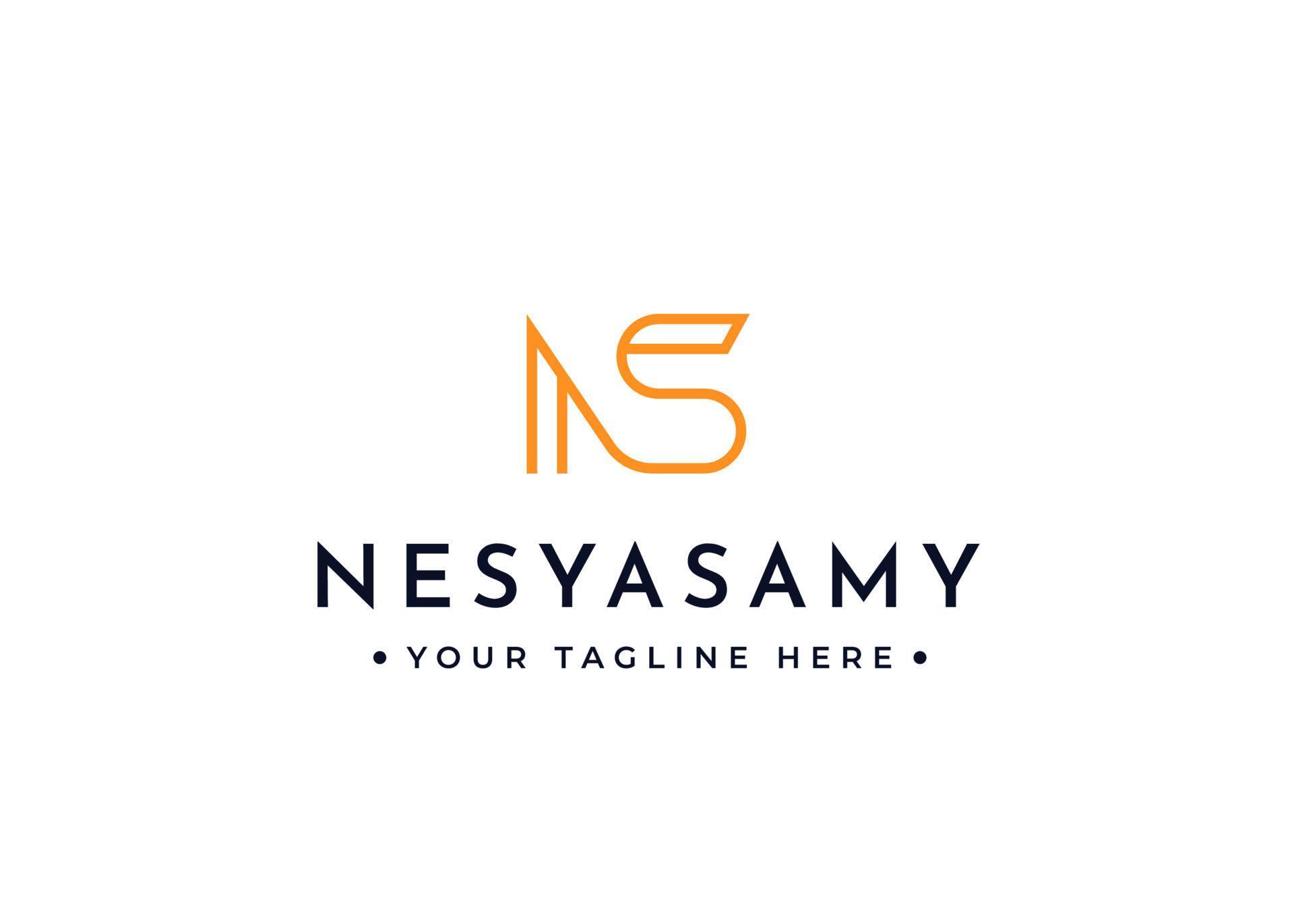 Creative letter NS minimalist logo with clean and elegant lines style design vector illustration ...