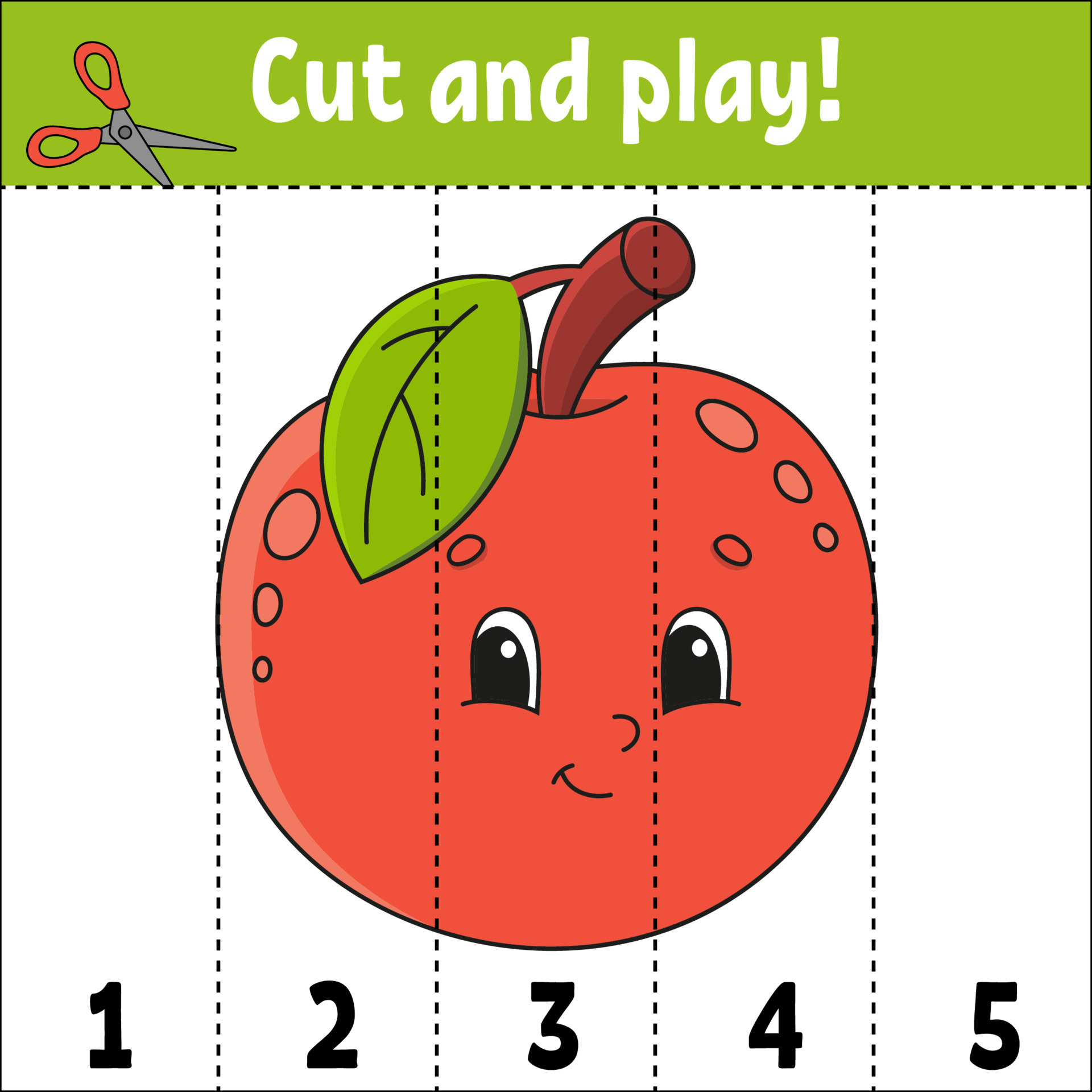 Aprender Los Números Del 1 Al 5 Cortar Y Jugar Hoja De Trabajo De Educación Juego Para Niños