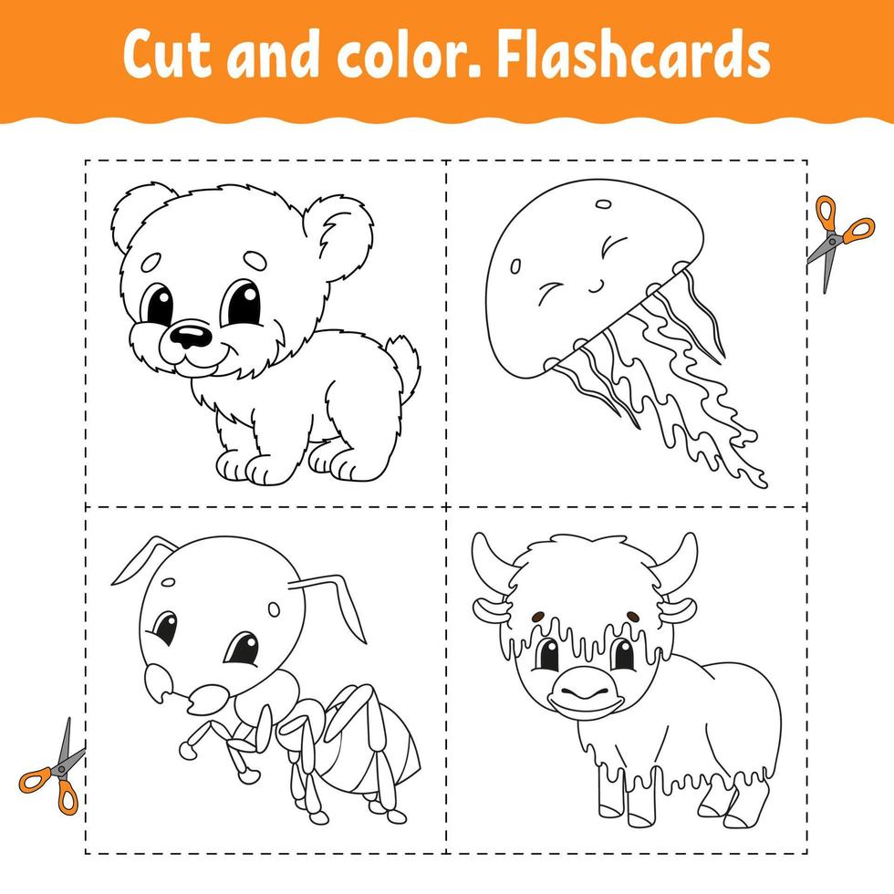 cortar y colorear. conjunto de tarjetas flash. libro para colorear para ... cortar y colorear. conjunto de tarjetas flash. libro para colorear para ...