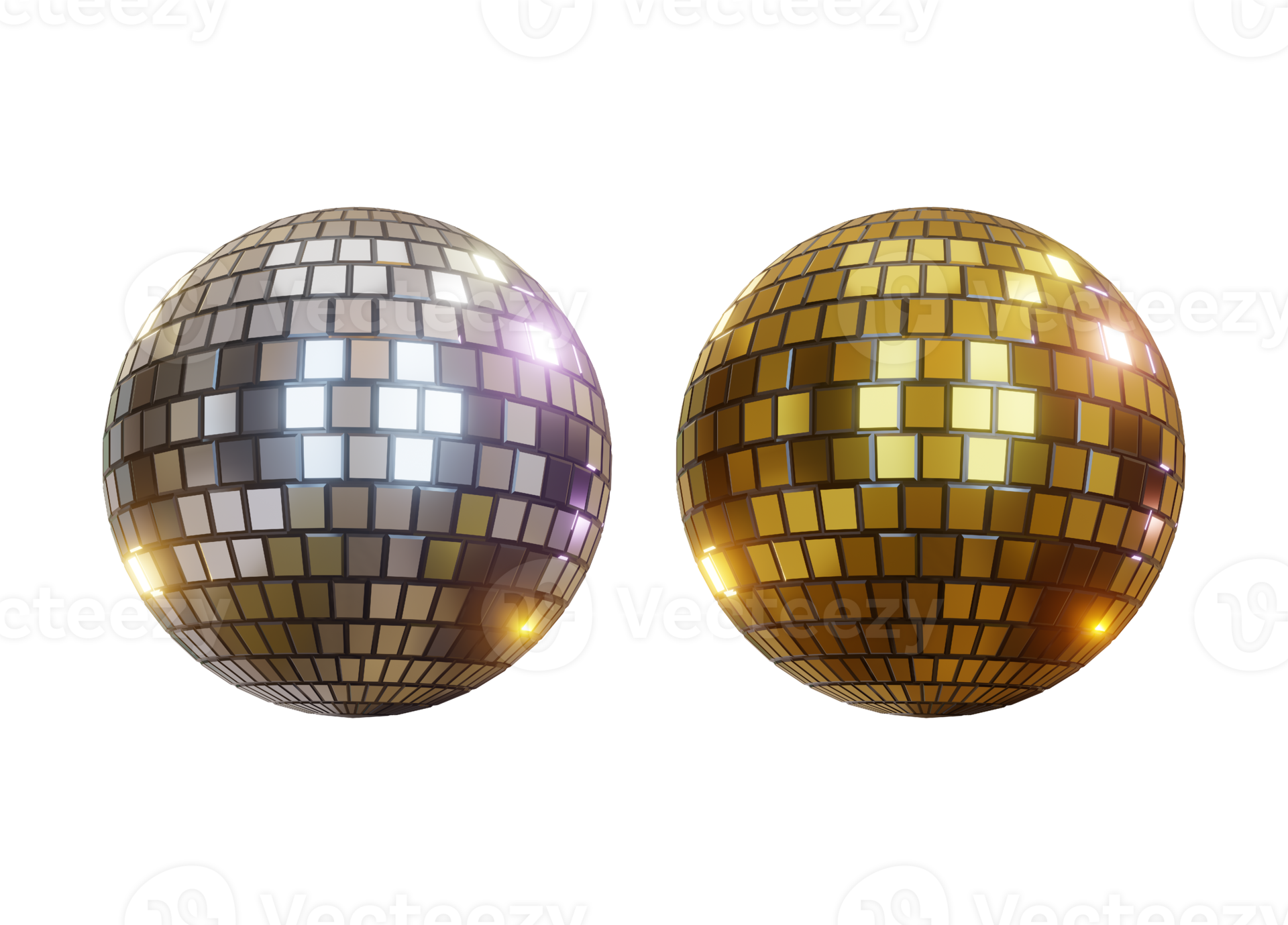 3d rendering of shiny gold and silver disco ball 20920800 PNG
