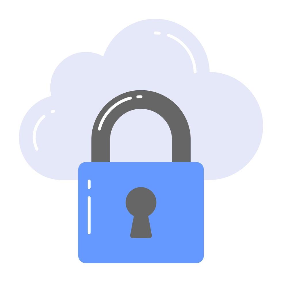 Padlock With Cloud Denoting Vector Design Of Cloud Security 20921051