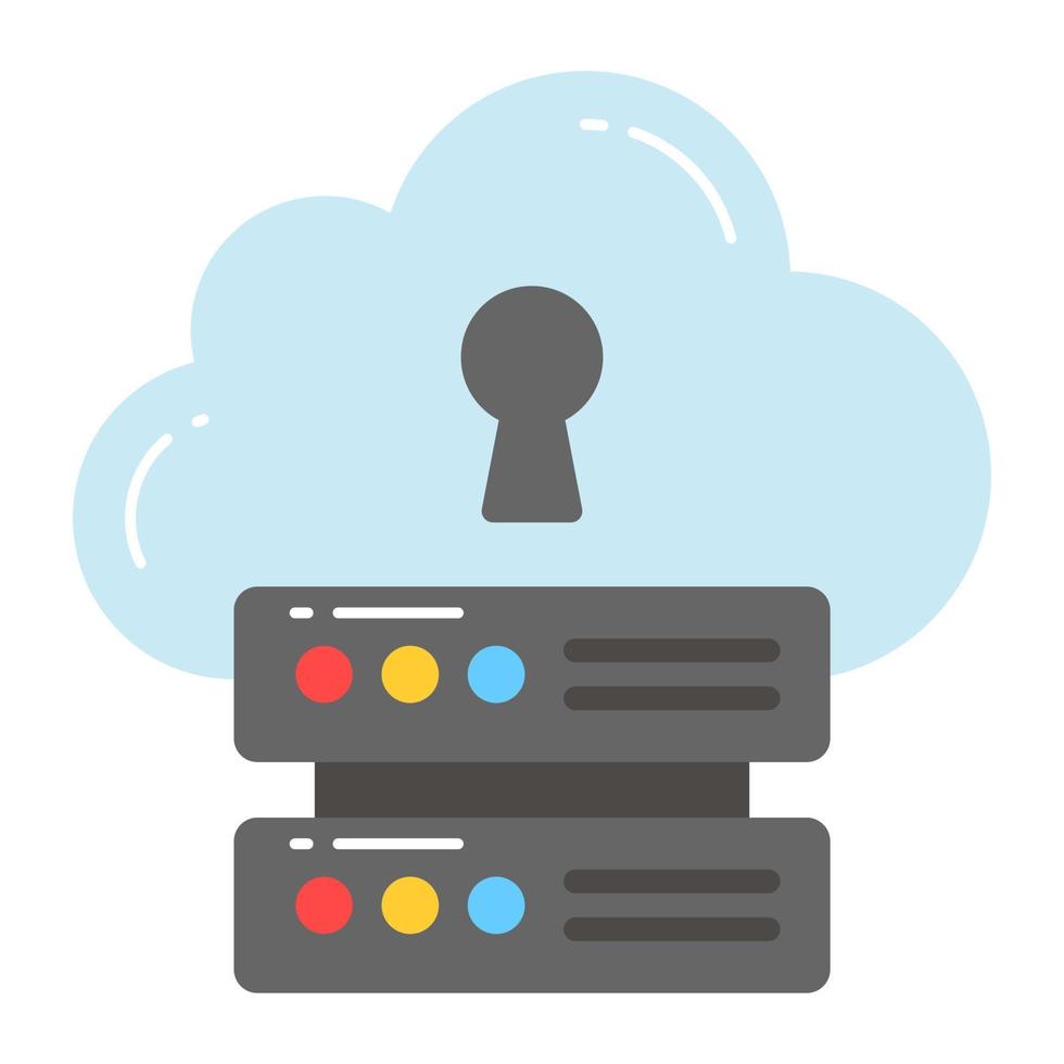 Keyhole On Cloud With Data Server Denoting Vector Of Secure Data Backup 20921063 Vector Art At