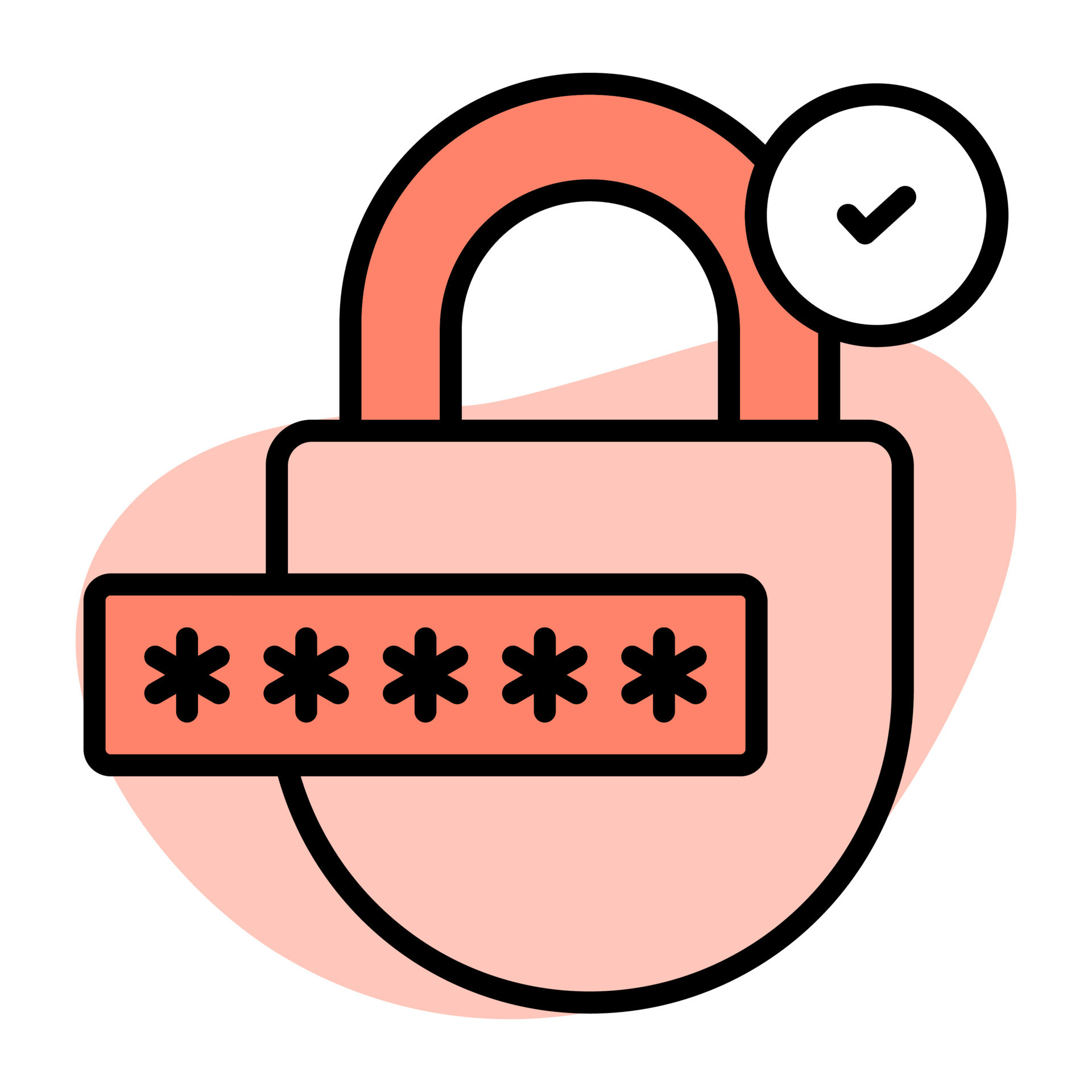 Padlock With Check Mark Denoting Secure Password Vector 20921101 Vector Art At Vecteezy