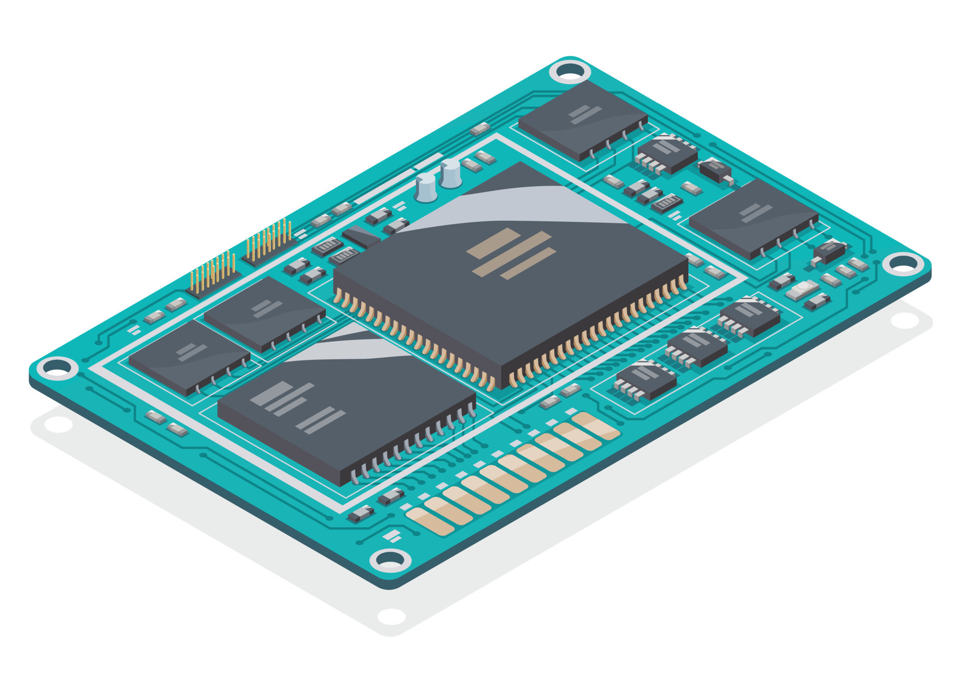 Semiconductors Components Circuit Board Microship Design Symbols
