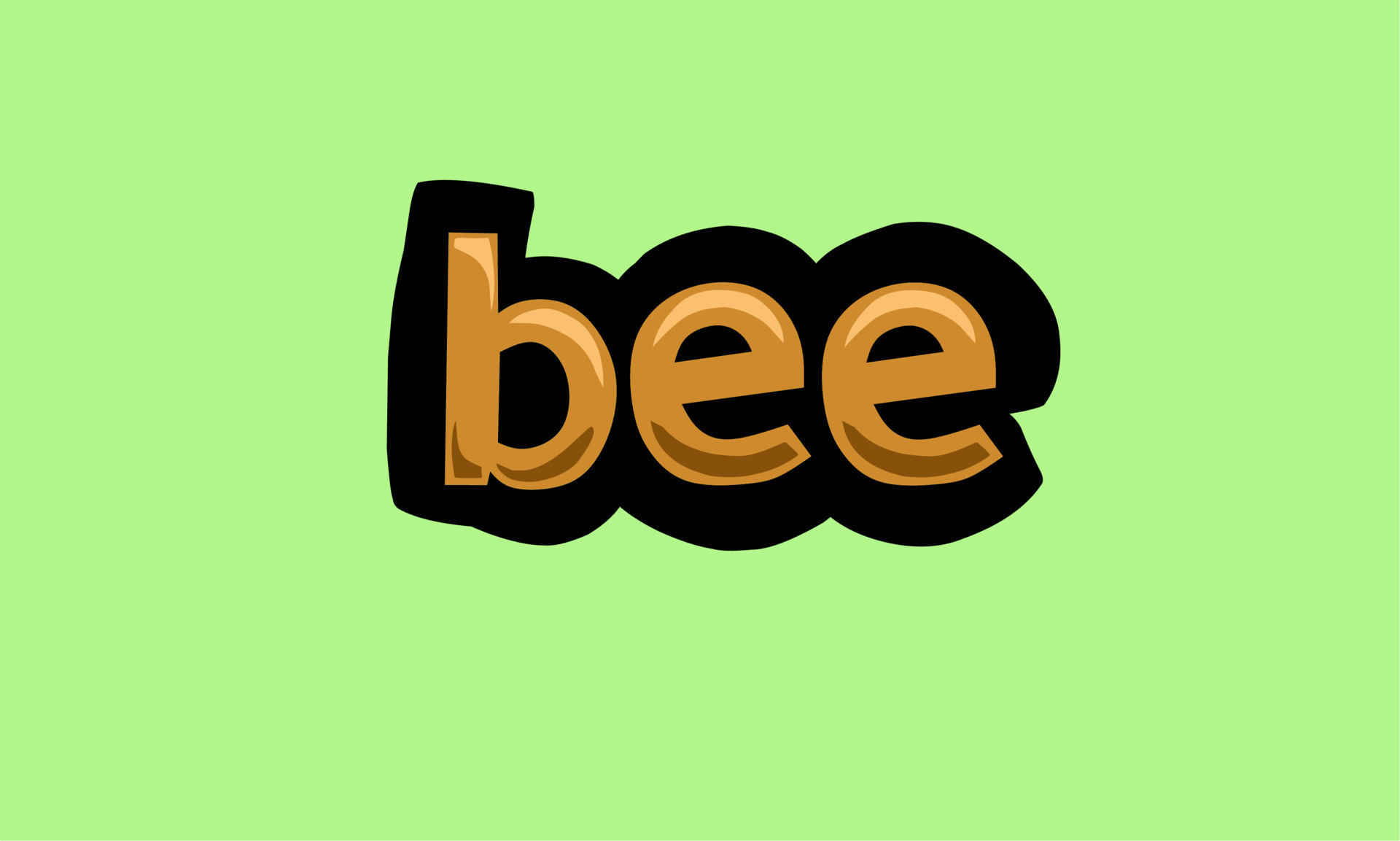 bee writing vector design on a green background 20929152 Vector Art at ...