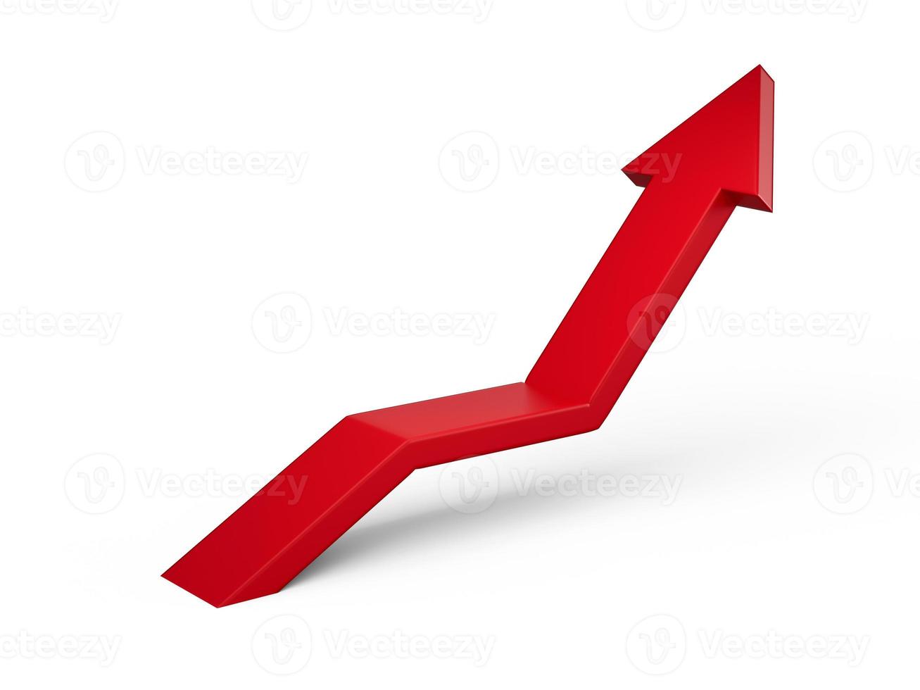 3d Red Indication Arrow, 3d Simple Moving Up Arrow Isolated On White Background, 3d illustration ...