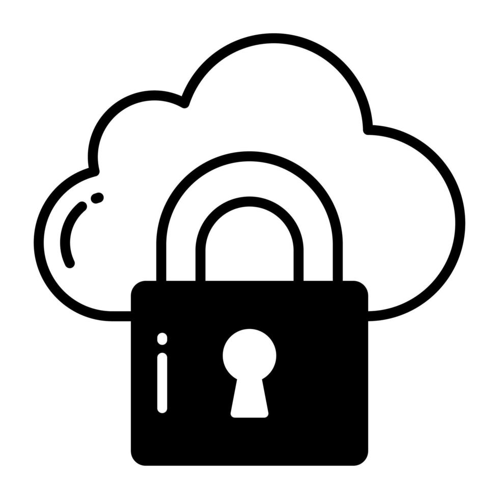 Padlock With Cloud Denoting Vector Design Of Cloud Security 20938059 Vector Art At Vecteezy