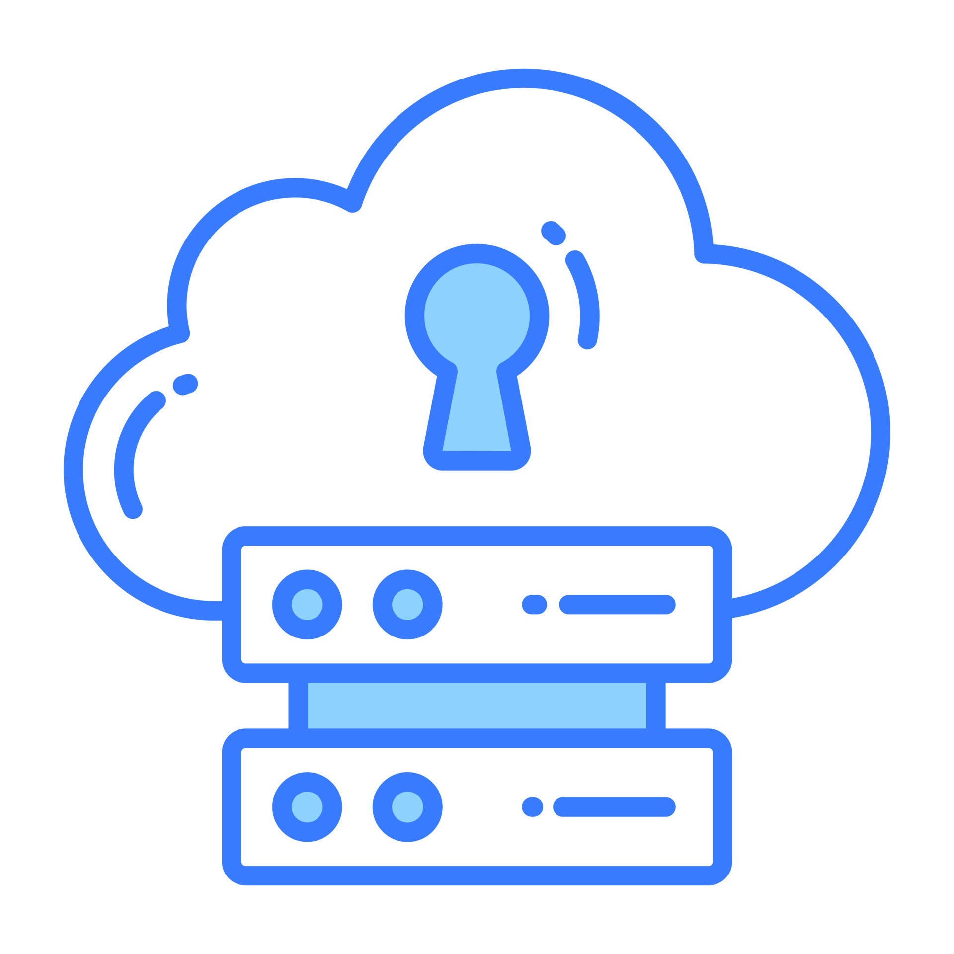 Keyhole On Cloud With Data Server Denoting Vector Of Secure Data Backup