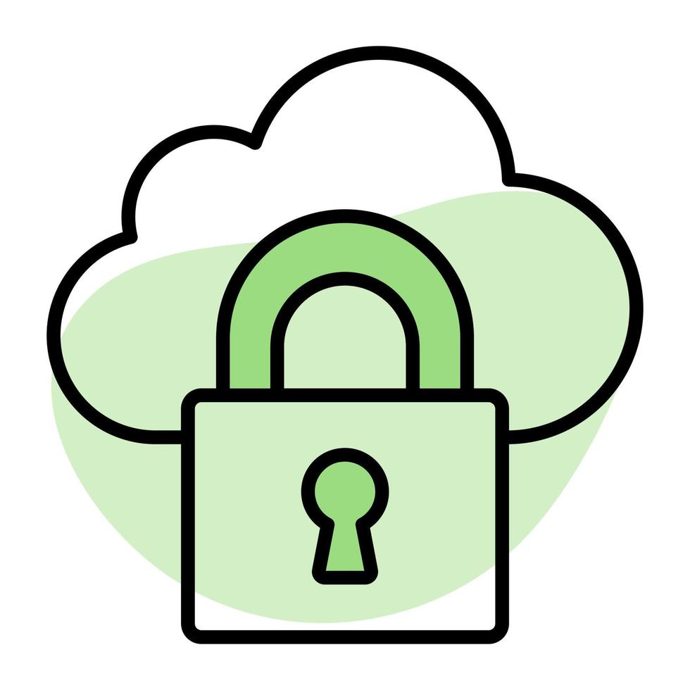 Padlock With Cloud Denoting Vector Design Of Cloud Security 20938191 Vector Art At Vecteezy