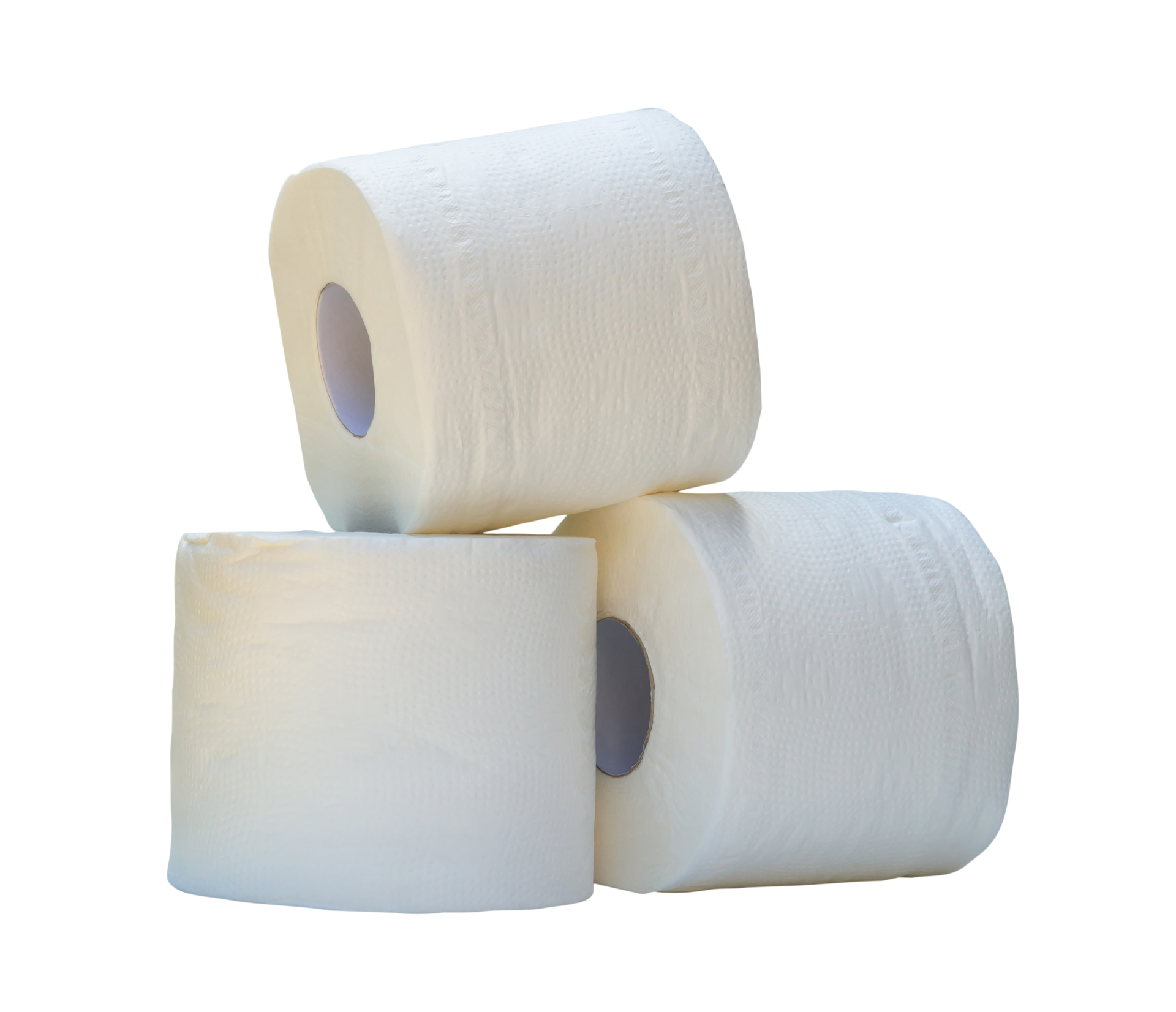 Tres rollos de blanco pañuelo de papel papel o servilleta preparado ... Tres rollos de blanco pañuelo de papel papel o servilleta preparado ...