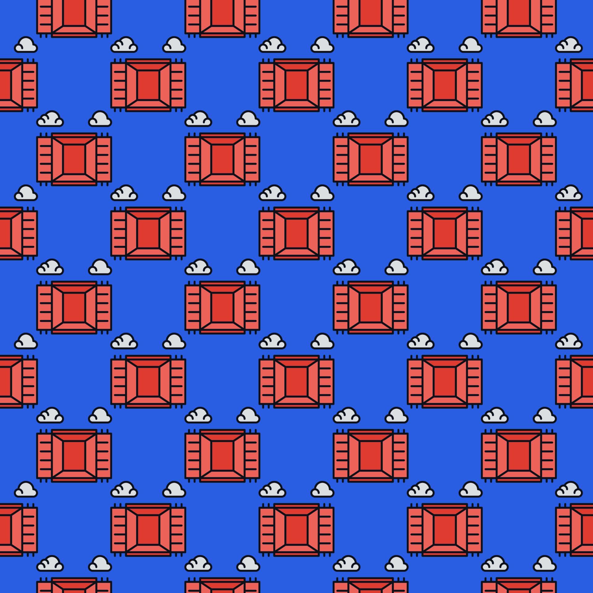 Opened Shipping Red Container Vector Transportation Colored Seamless Pattern 20947409 Vector Art