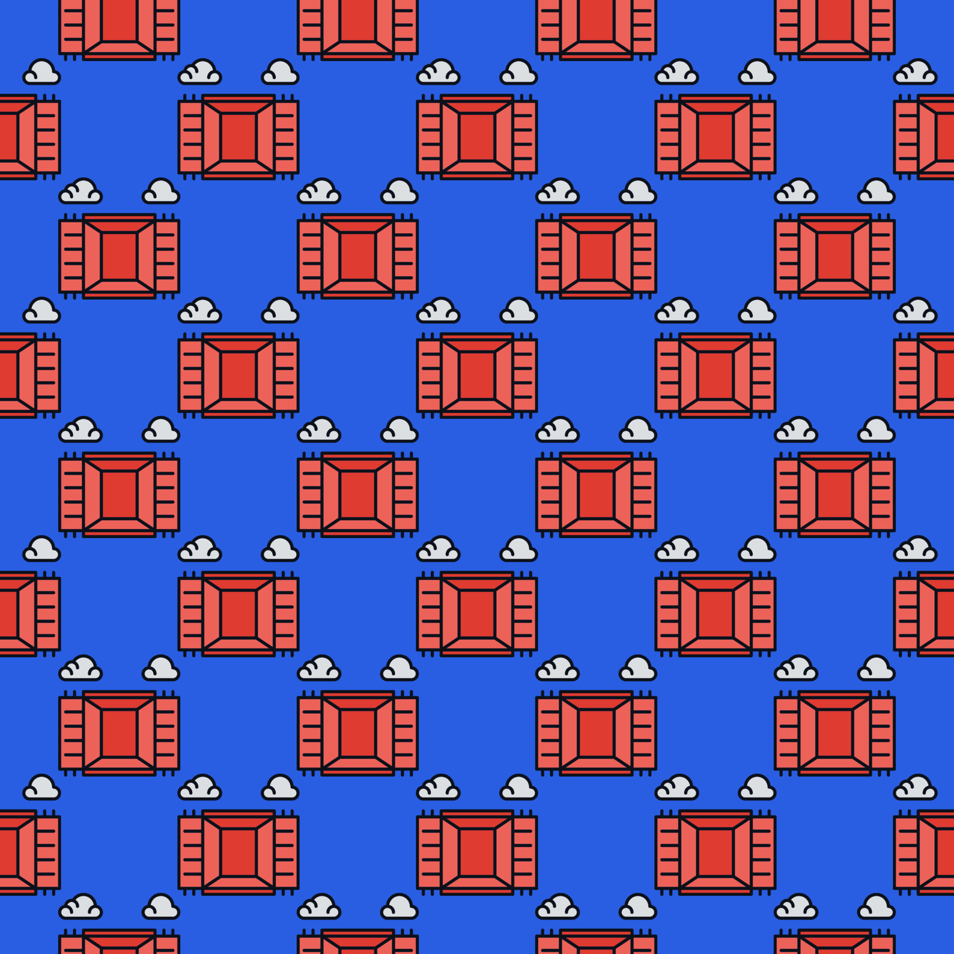 Opened Shipping Red Container Vector Transportation Colored Seamless Pattern 20947409 Vector Art