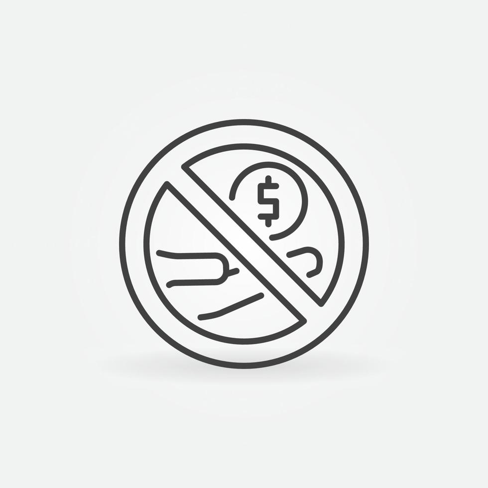 Stop Corruption And Bribery Vector Concept Outline Icon Or Symbol 20947707 Vector Art At Vecteezy