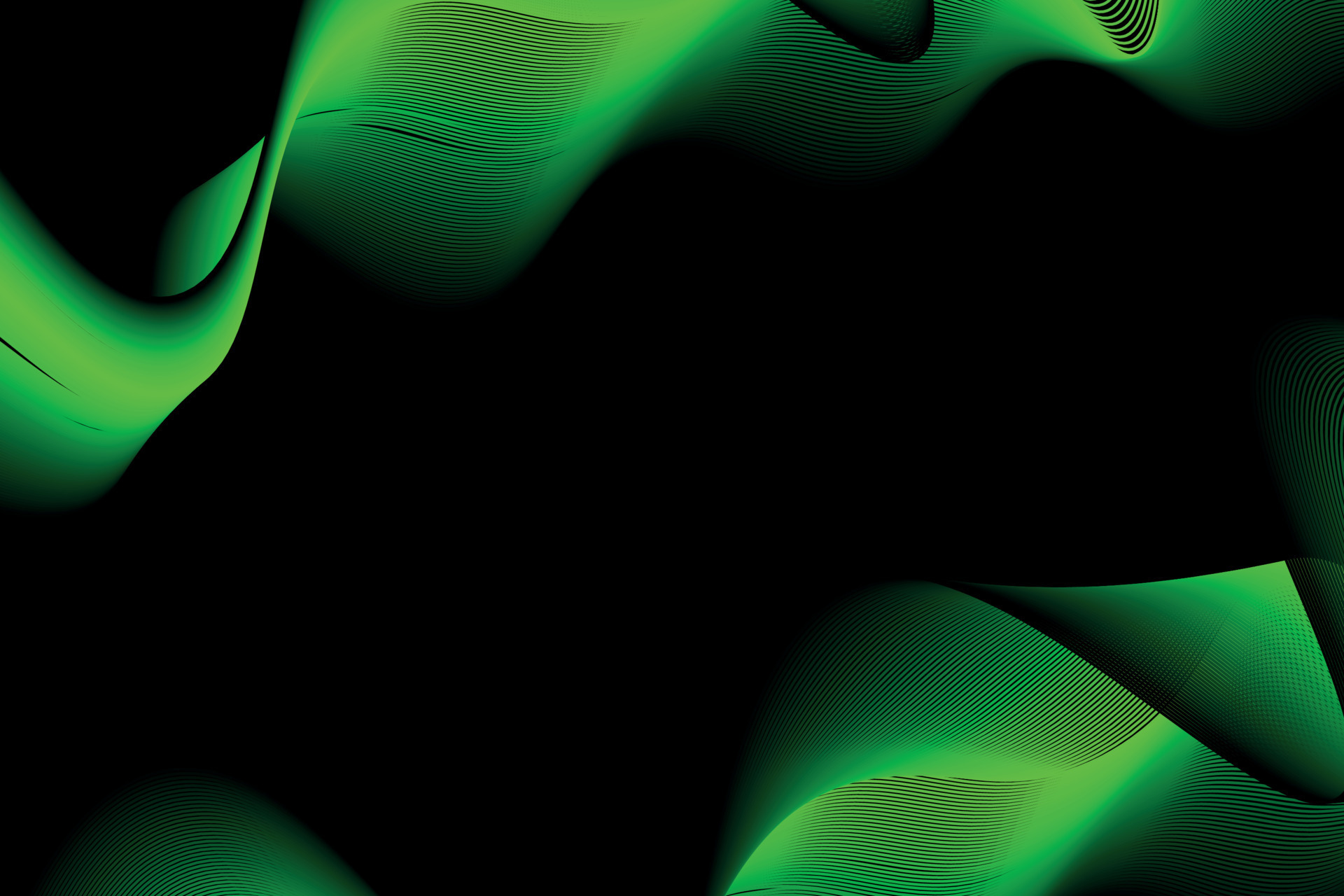 Green And Black Wave Abstract Background Suitable For Landing Page And Computer Desktop